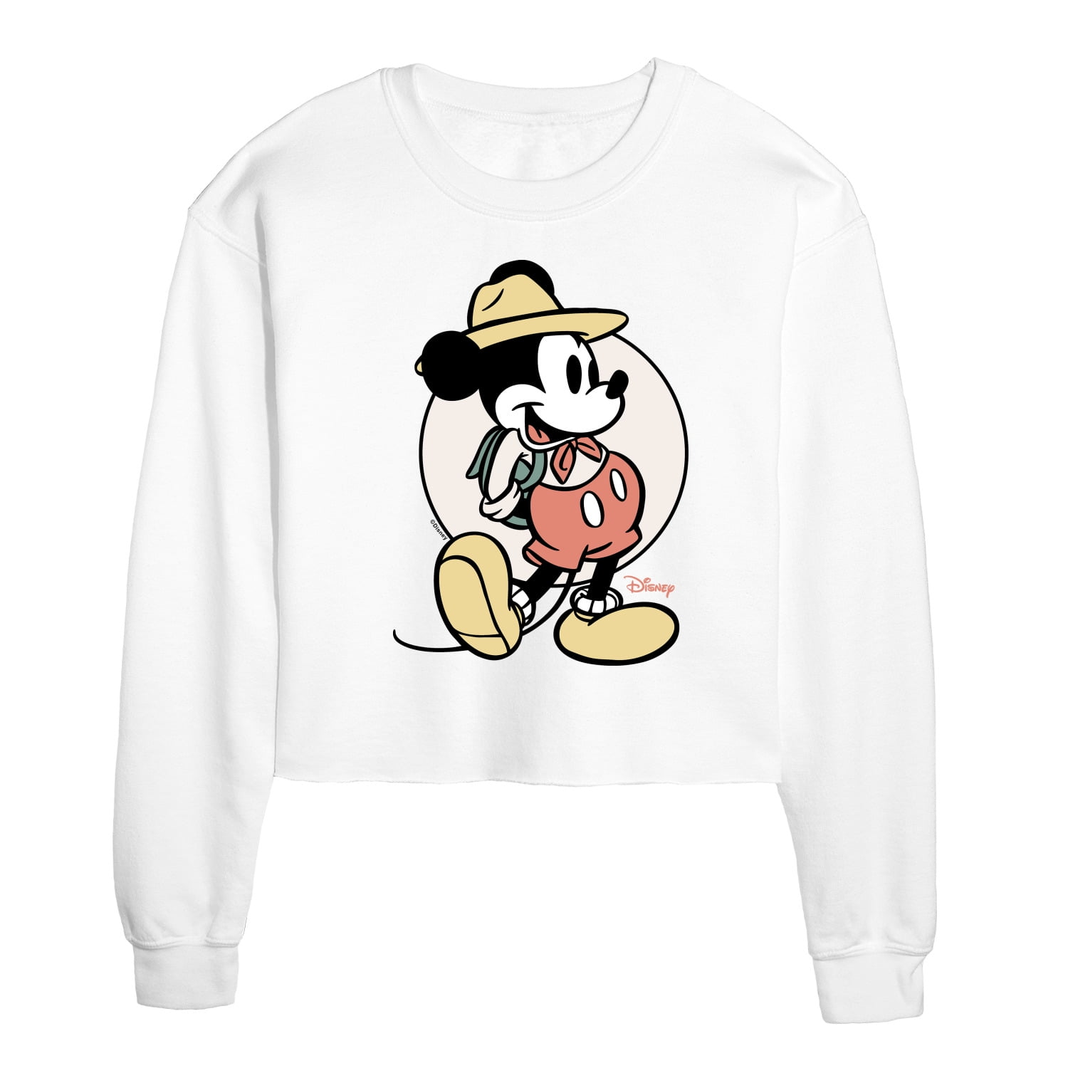 Disney - Mickey Mouse - Explorer Mickey - Juniors Cropped Crew Neck ...