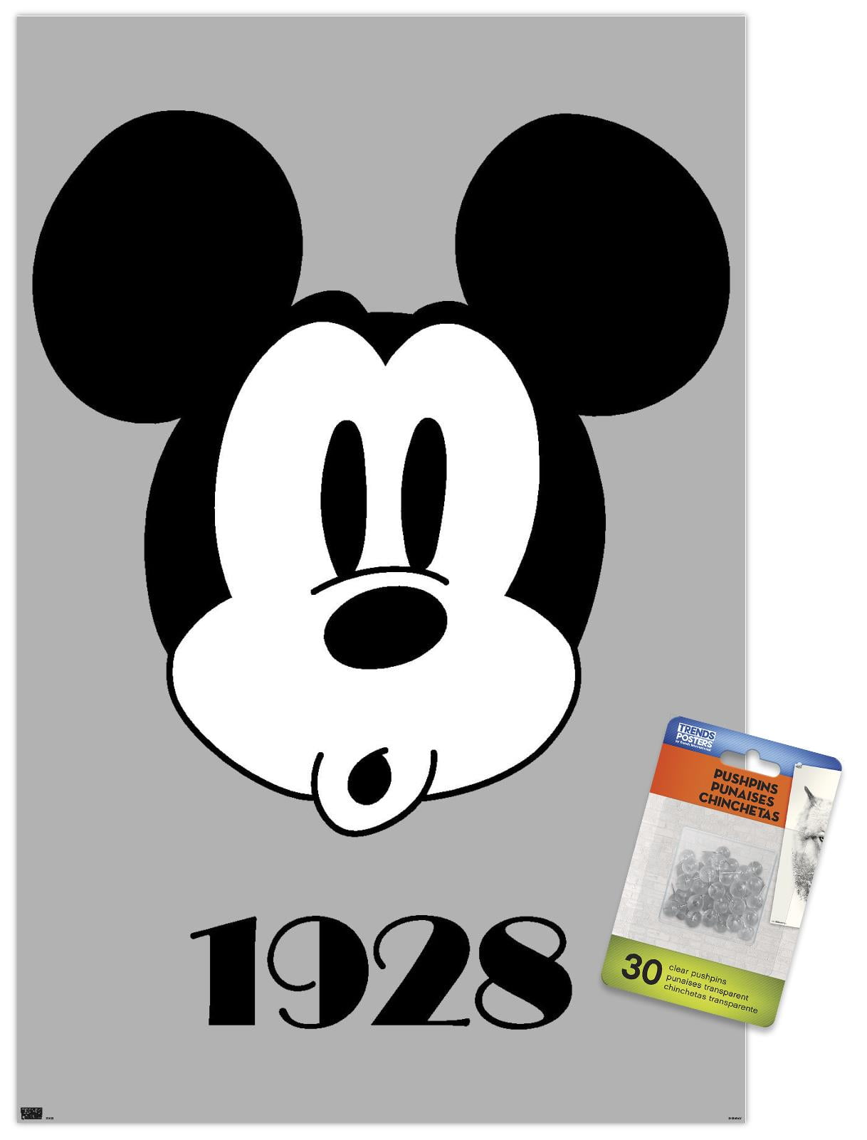 Disney Mickey Mouse - Face Wall Poster with Pushpins, 14.725" x 22.375 ...