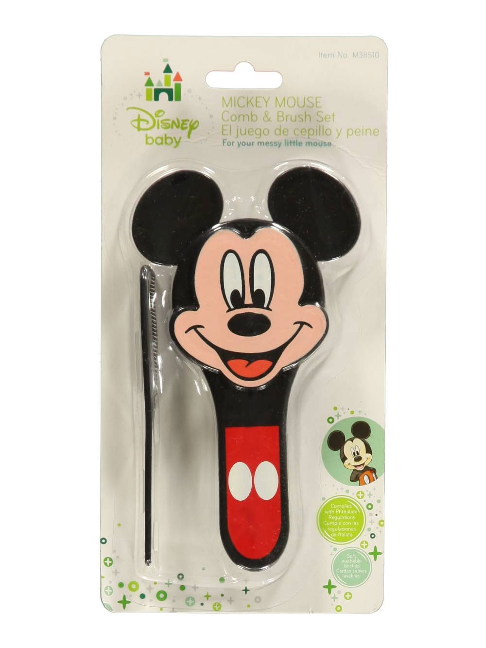 Disney Mickey Mouse “Famous Mouse” Brush & Comb Set Color: black Size ...