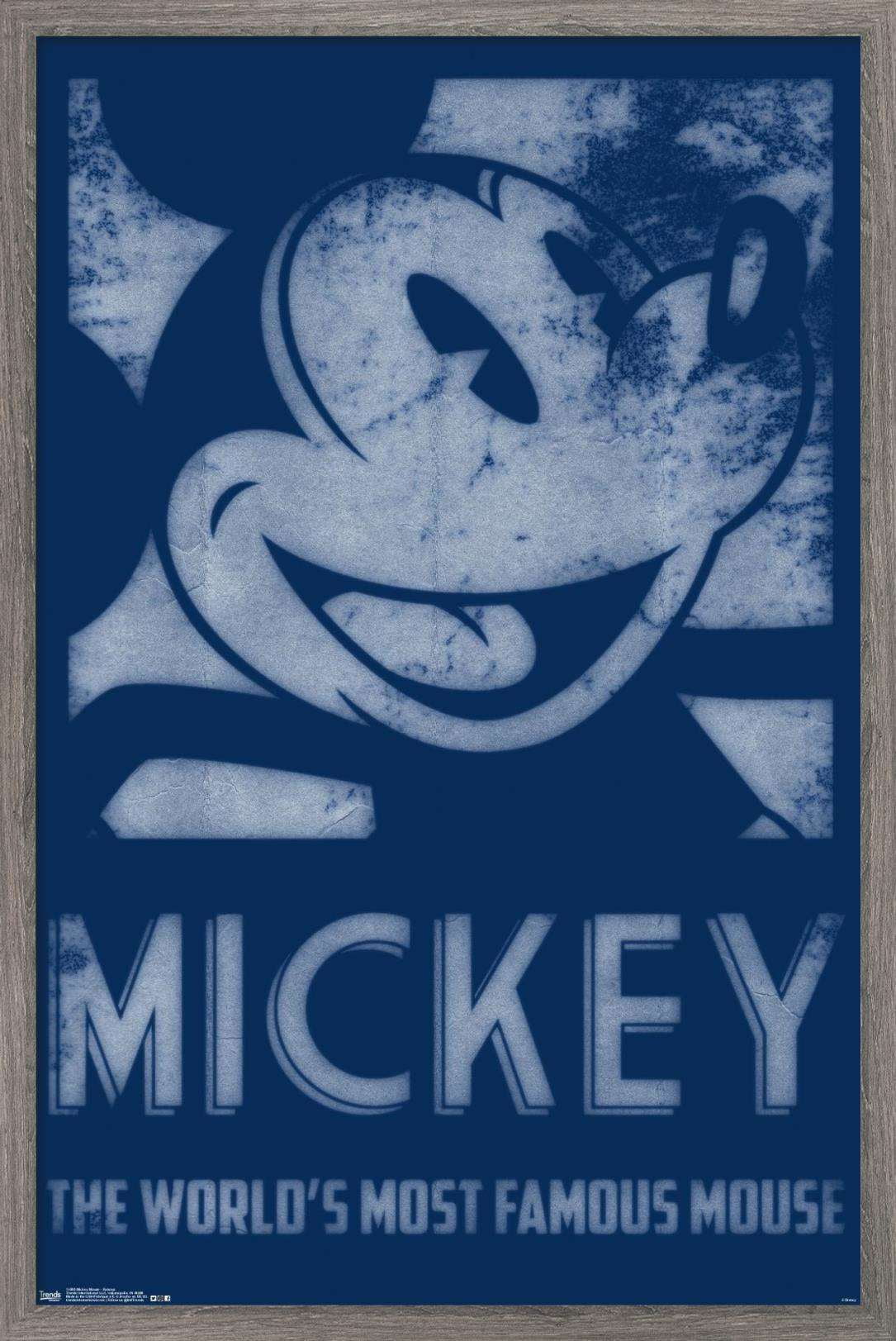 Disney Mickey Mouse - Famous Wall Poster, 14.725" x 22.375", Framed ...