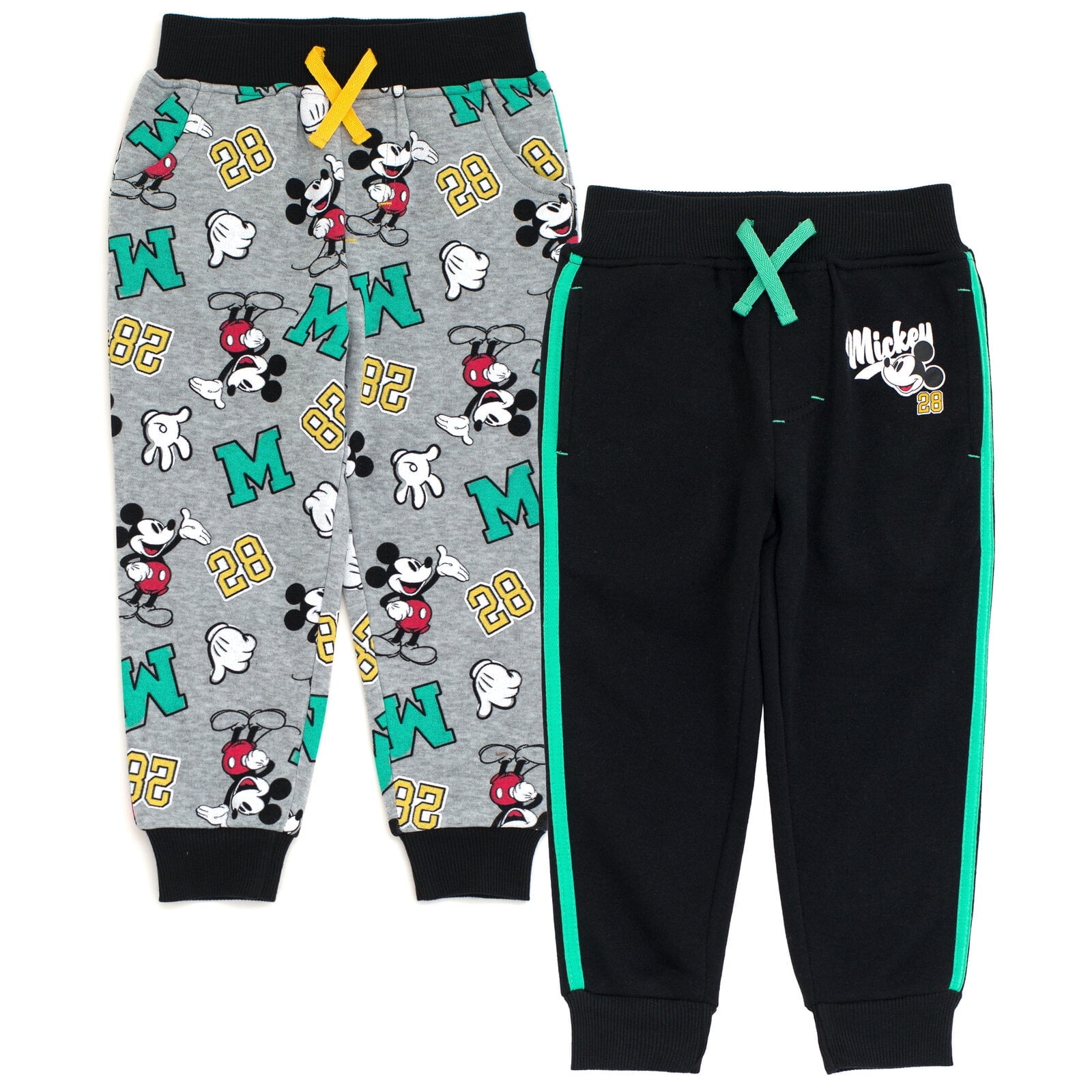 Disney Mickey Mouse Fleece 2 Pack Jogger Pants Toddler to Little Kid ...