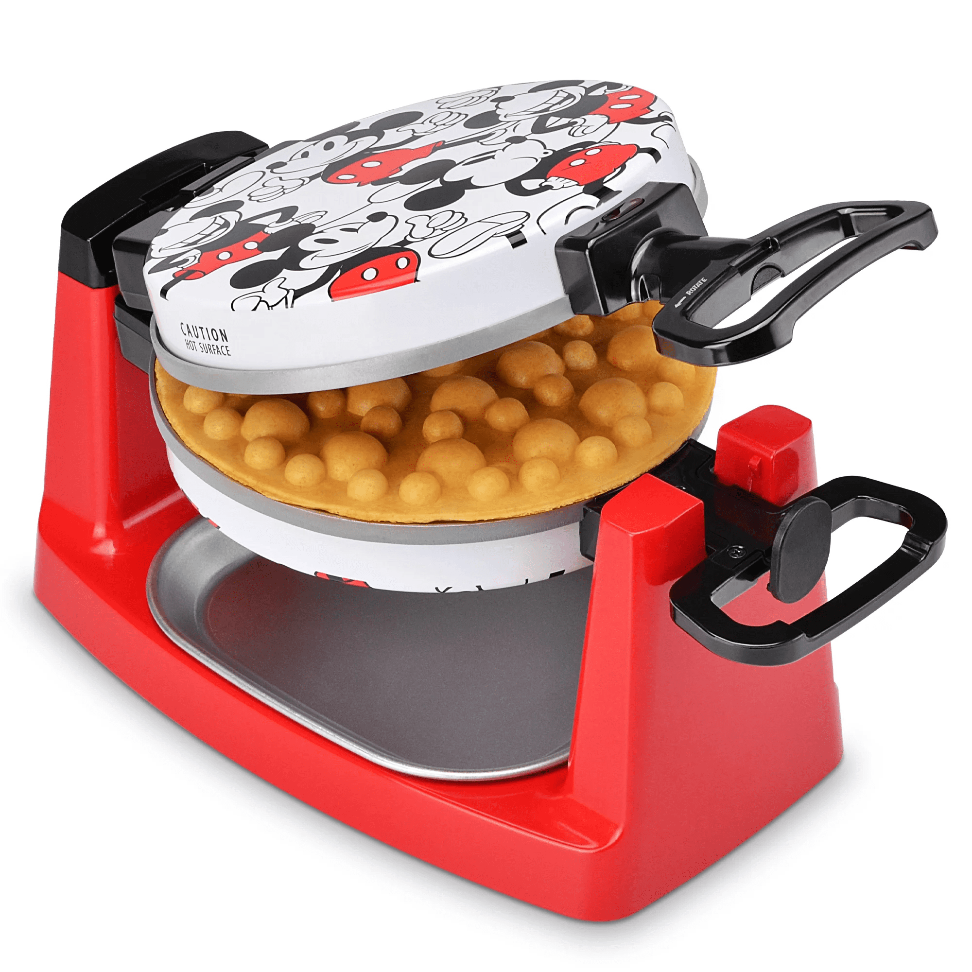 Disney Mickey Mouse Rotating Nonstick Bubble Waffle Maker, 120V, 800W ...