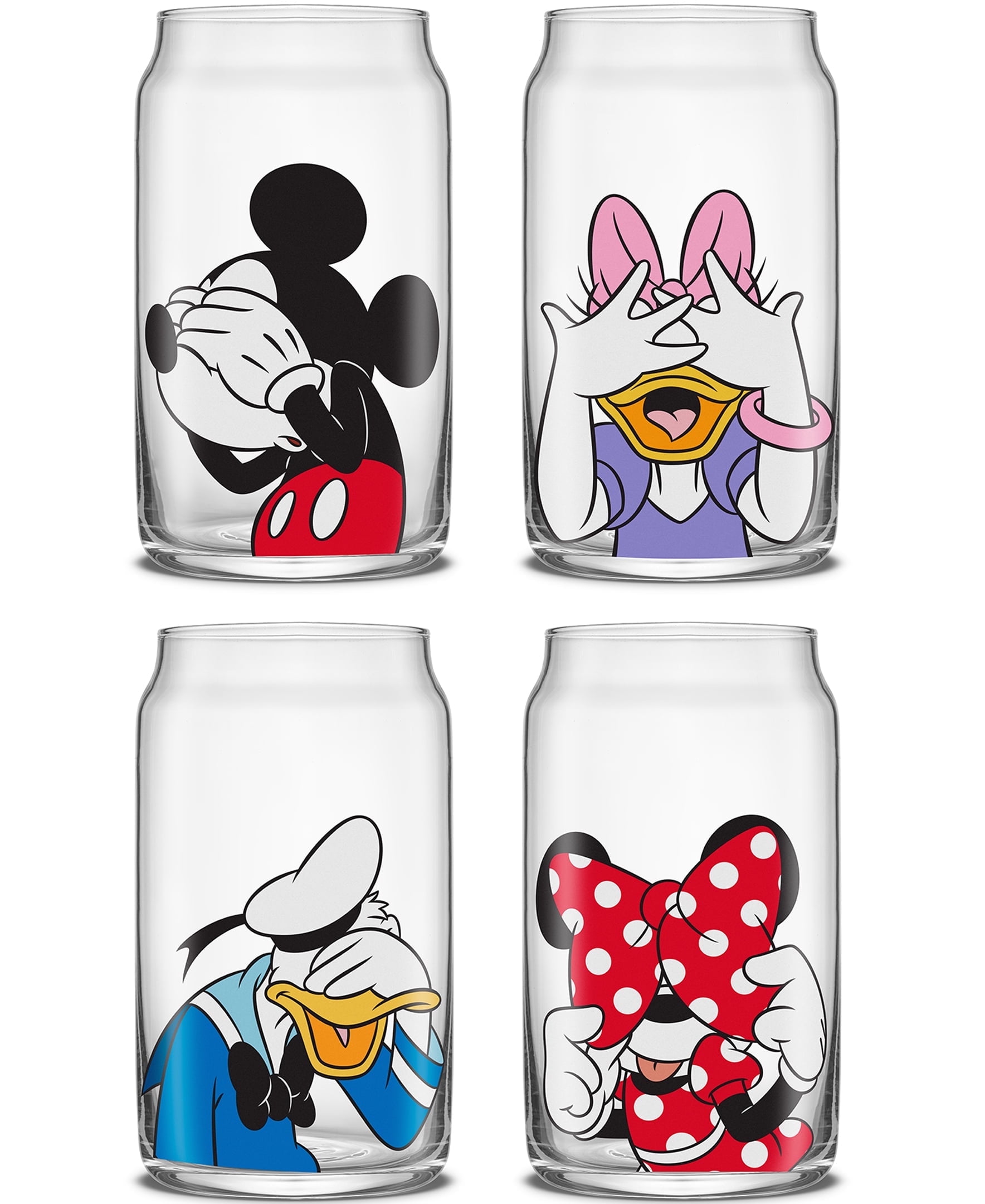 Disney Mickey Mouse & Friends Peek-a-Boo Tumbler Glasses, Set of 4 ...