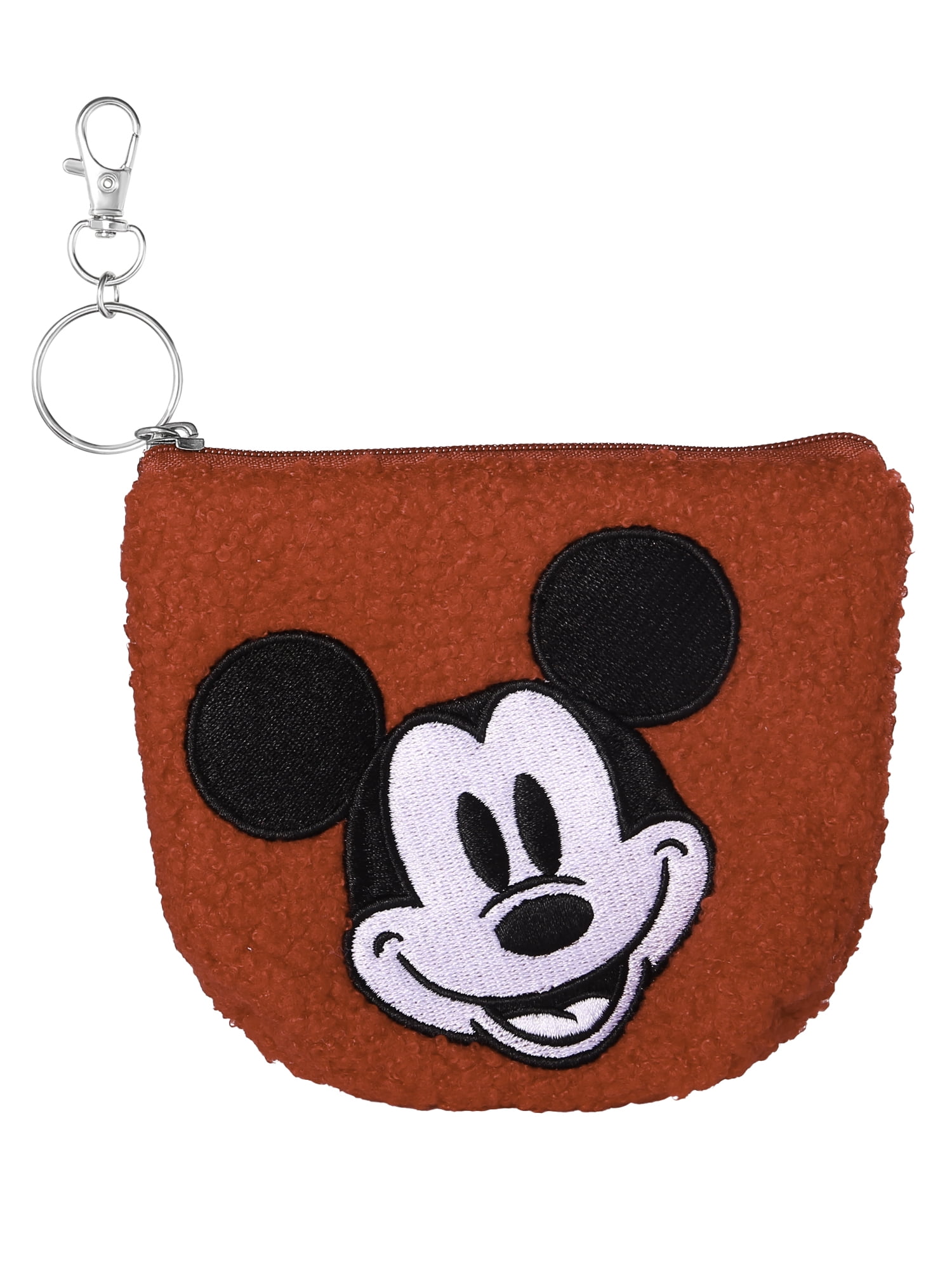 Disney, Mickey Mouse Girl's Pink Terry Cloth Zip-Up Keychain Pouch ...