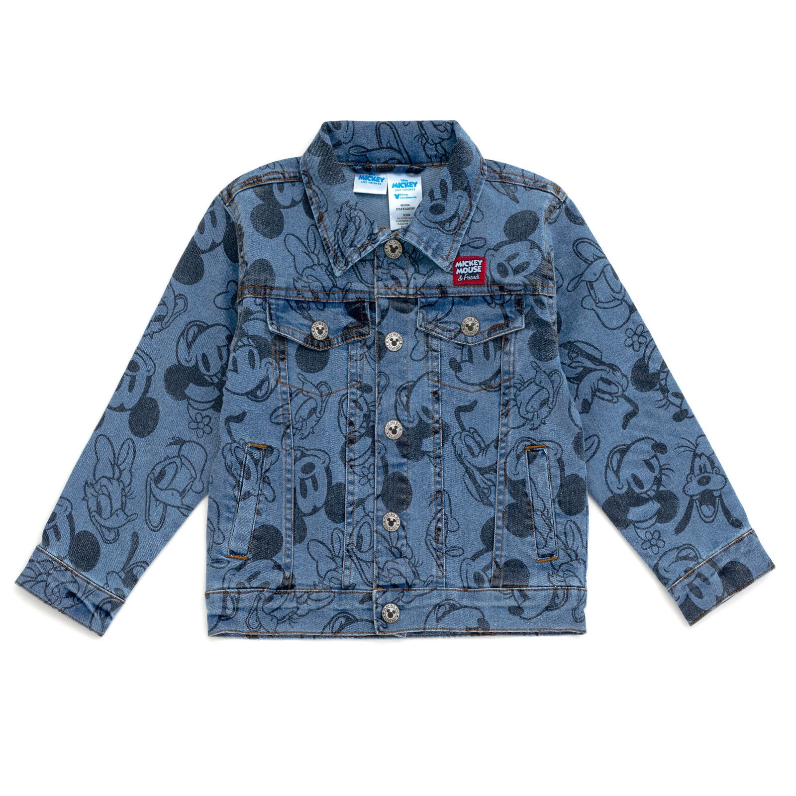 Disney Mickey Mouse Goofy Donald Duck Big Boys Denim Jacket Friends ...
