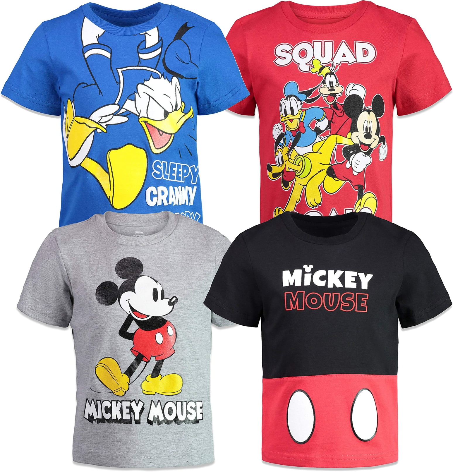 Disney Mickey Mouse & Friends Toddler Tops - 4 Pack Tee Shirts for ...