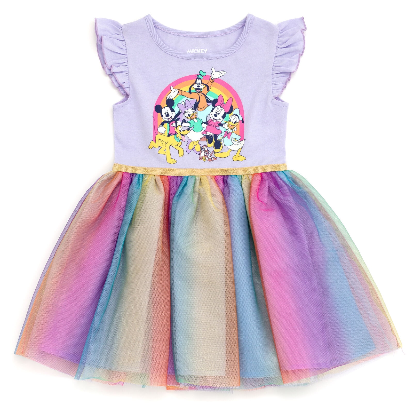 Disney Mickey Mouse Goofy Donald Duck Pleated Tulle Tutu Dress Toddler ...