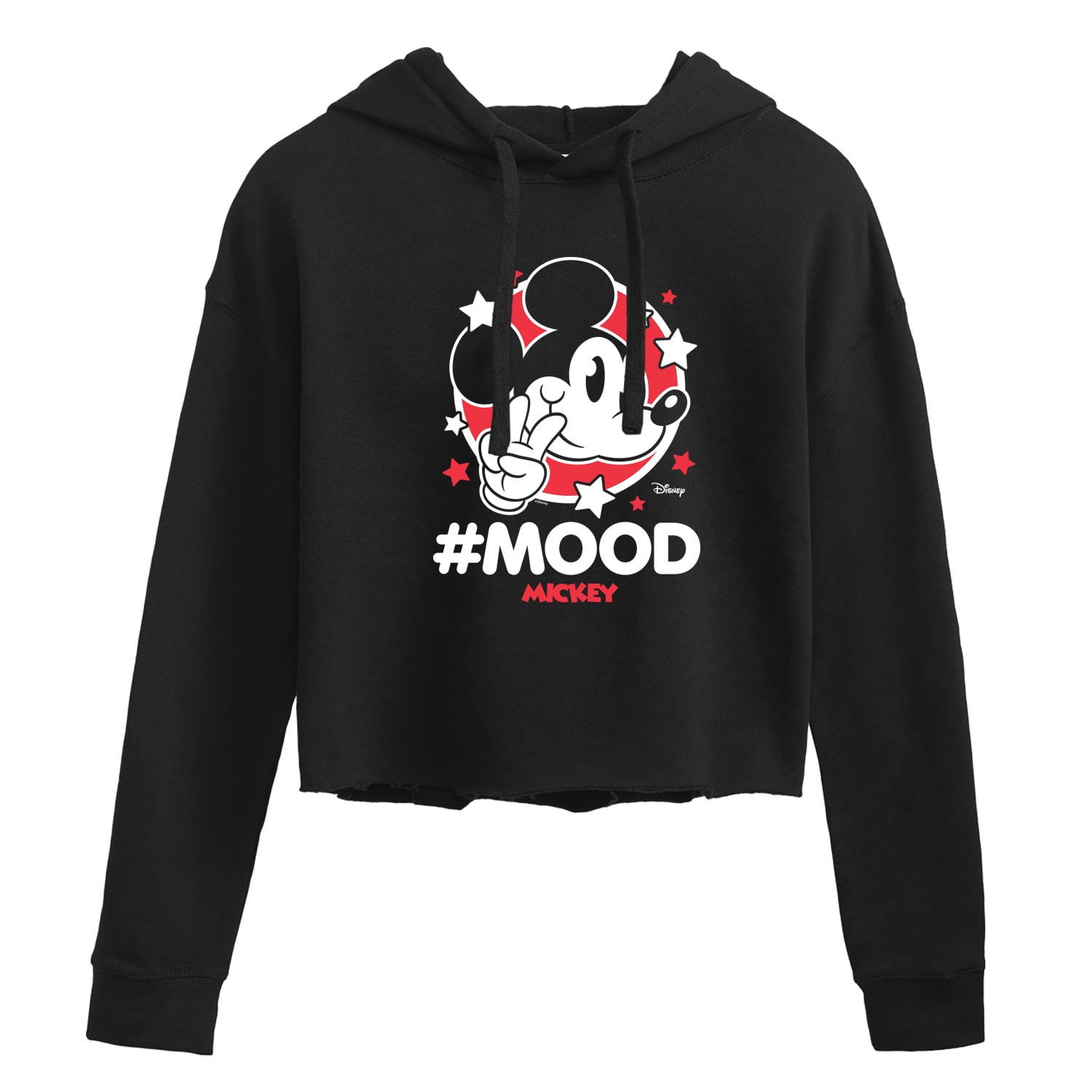 Disney - Mickey Mouse - Hashtag Mood - Juniors Cropped Pullover Hoodie ...