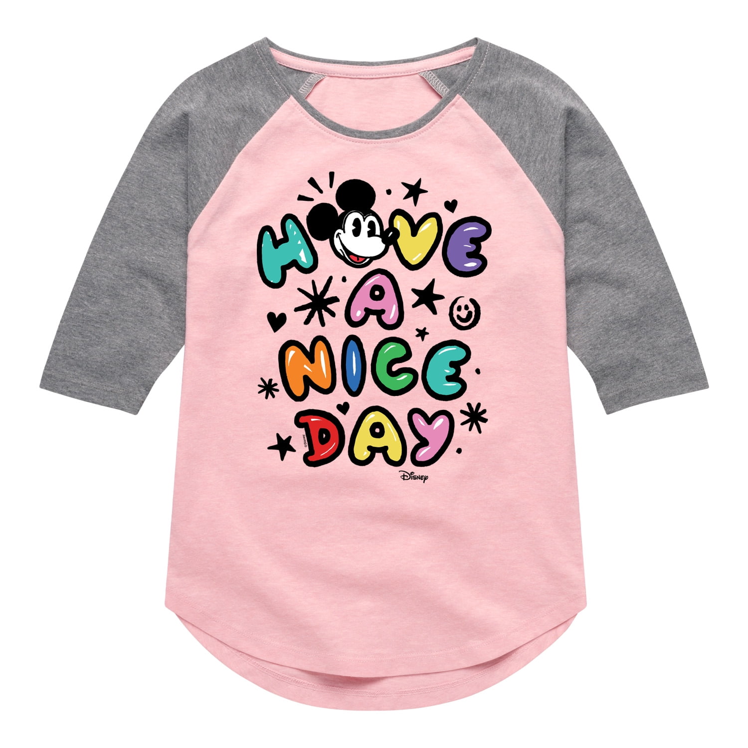 Disney - Mickey Mouse - Have A Nice Day - Toddler & Youth Girls Raglan ...