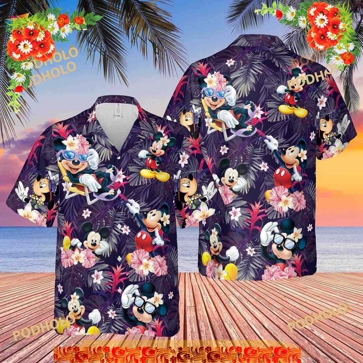 Disney Mickey Mouse Hawaiian Shirt, Summer Beach Trip Family Hawaiian ...