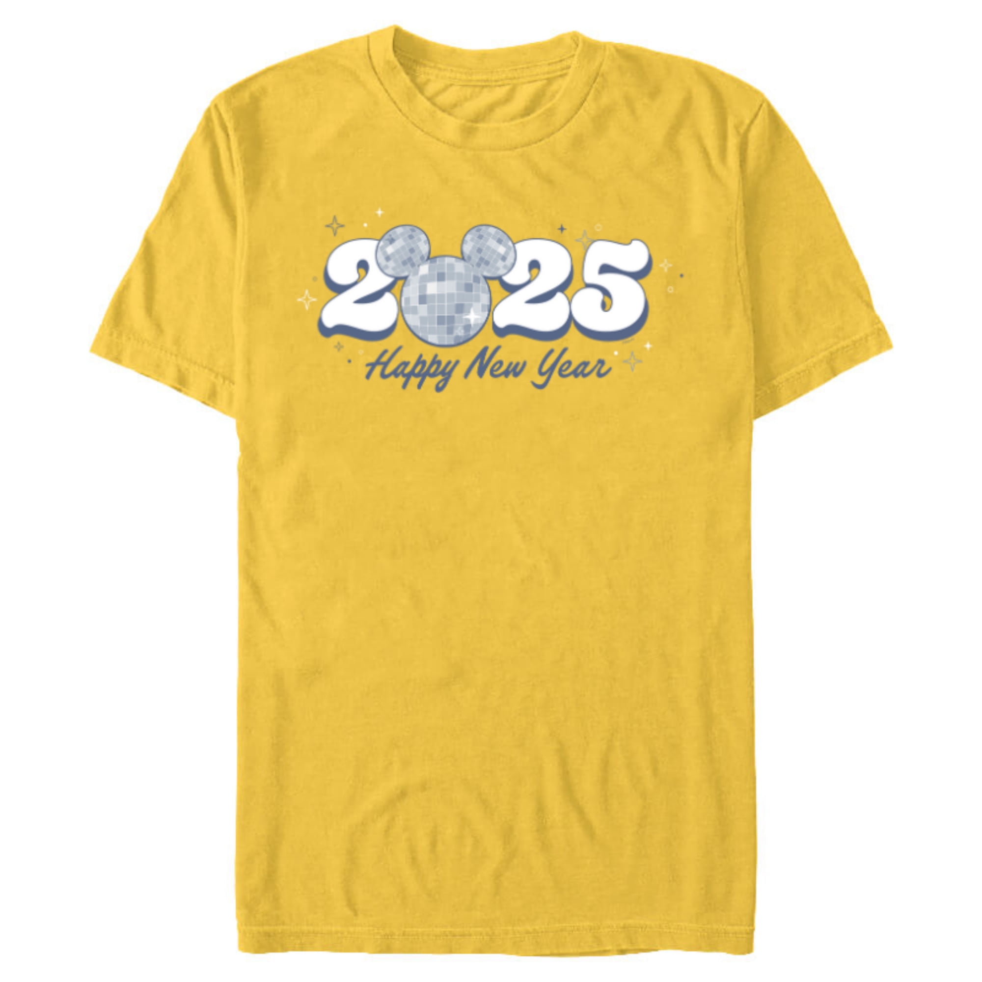 Disney Mickey Mouse Head Disco Ball Happy New Year 2025 - Short Sleeve ...