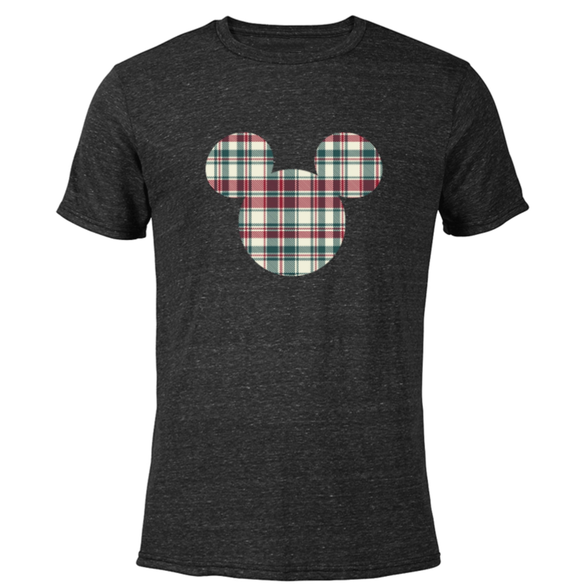 Disney Mickey Mouse Head Icon Christmas Holiday Plaid - Short Sleeve ...