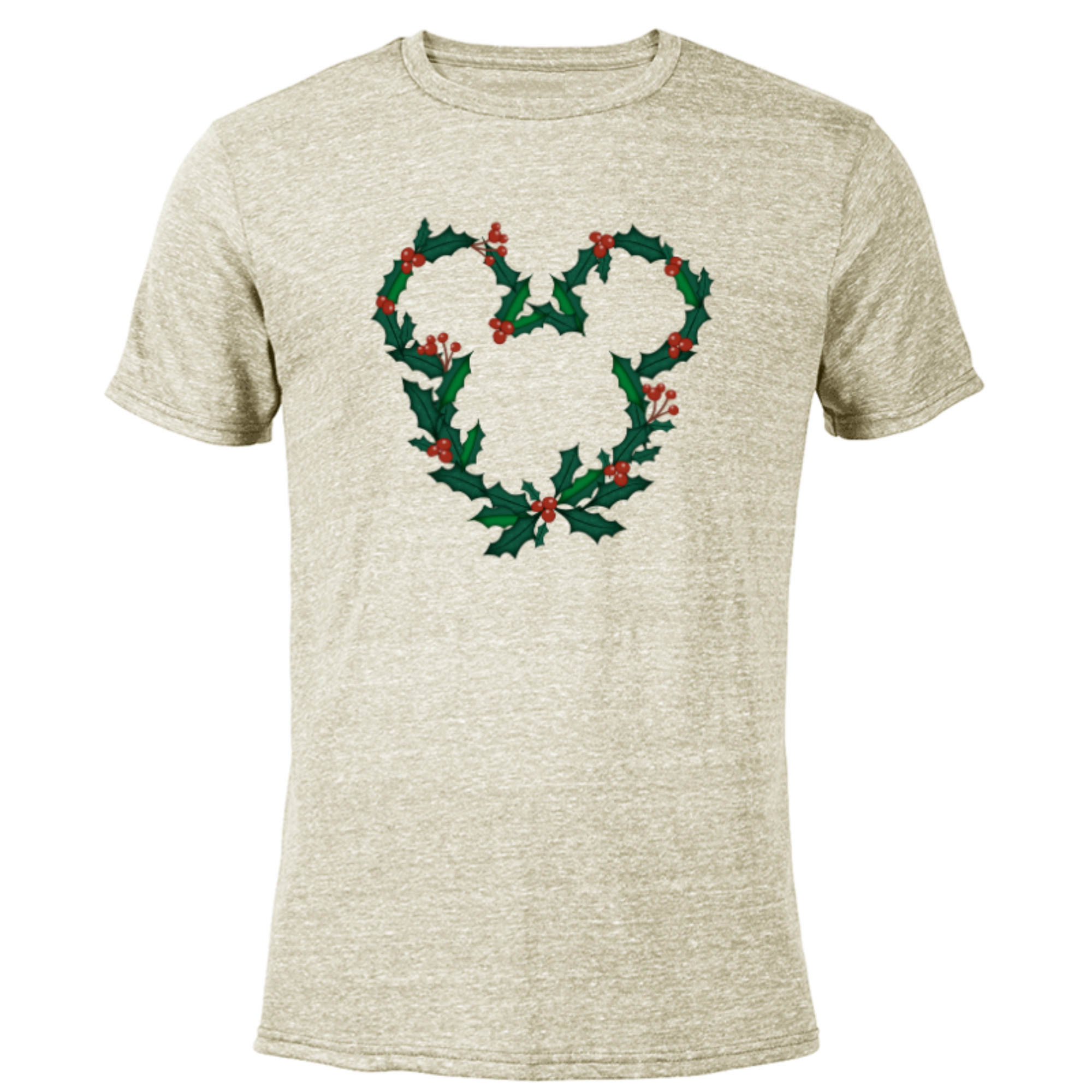 Disney Mickey Mouse Head Shape Icon Holly Christmas Wreath - Short ...