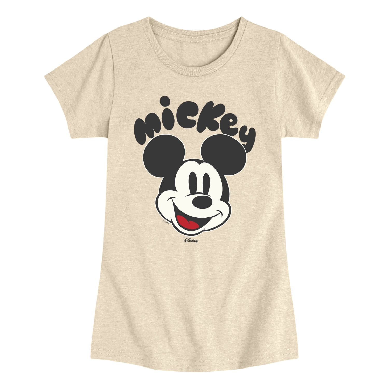 Disney - Mickey Mouse Head - Youth Girls Fitted Short Sleeve T-Shirt ...