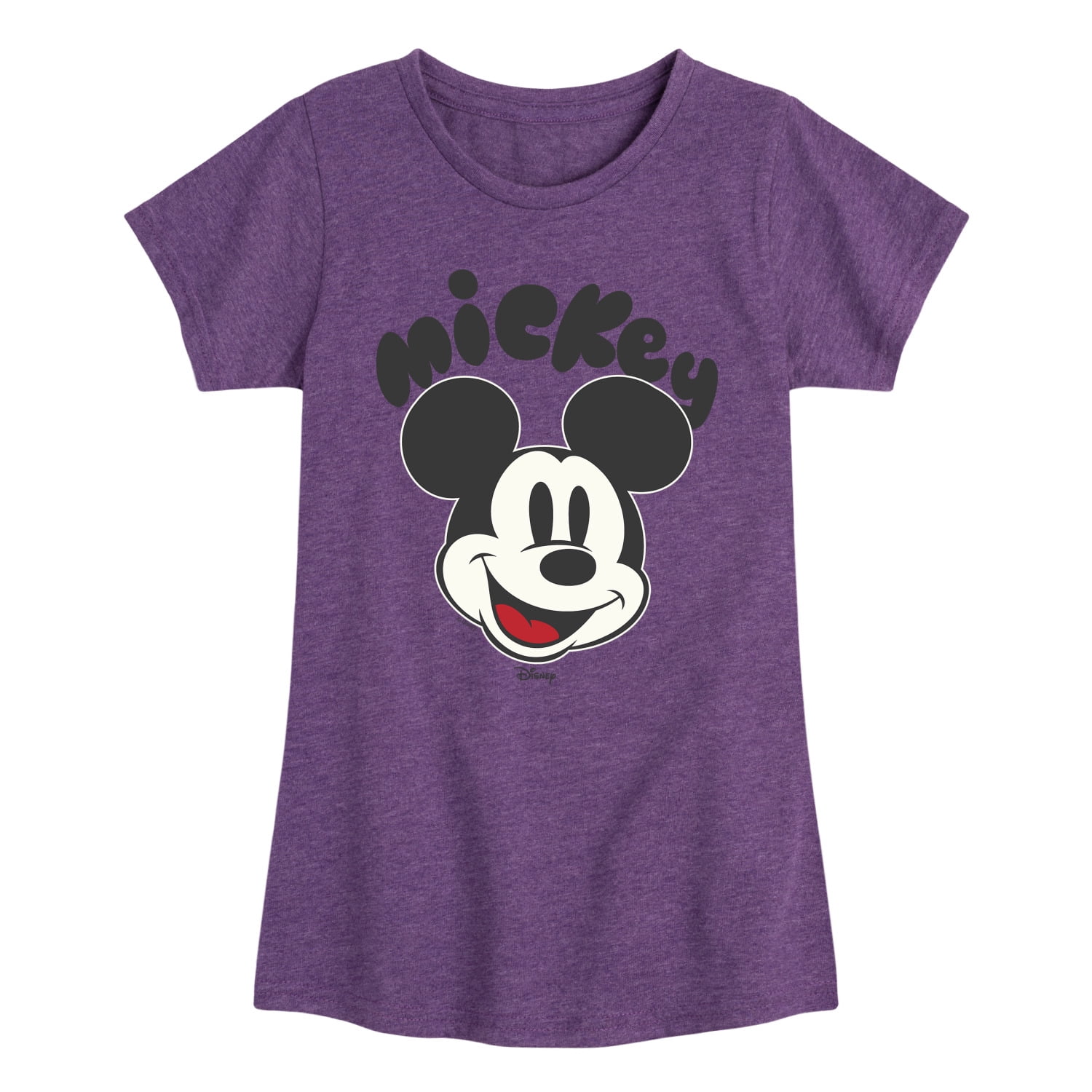 Disney - Mickey Mouse Head - Youth Girls Fitted Short Sleeve T-Shirt ...