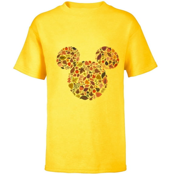 Disney Mickey Mouse Head and Ears Icon Fall Leaves - Short Sleeve T ...