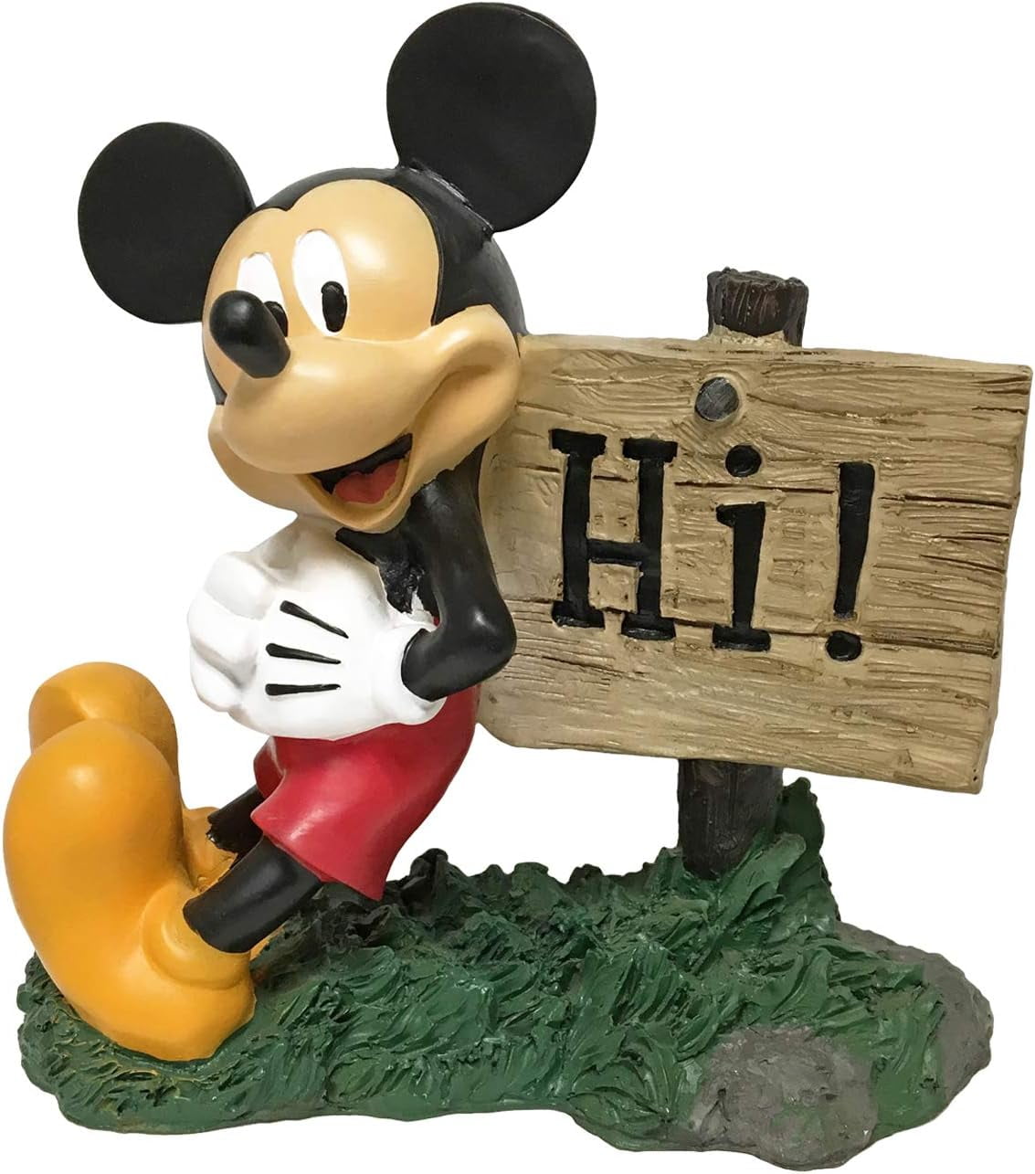 Disney Mickey Mouse Hi Sign Everyday Outdoor Garden Statue, 8 inches ...