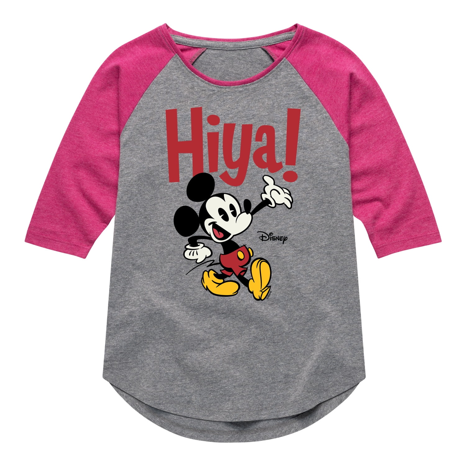 Disney - Mickey Mouse - Hiya! - Toddler & Youth Girls Raglan Graphic T ...