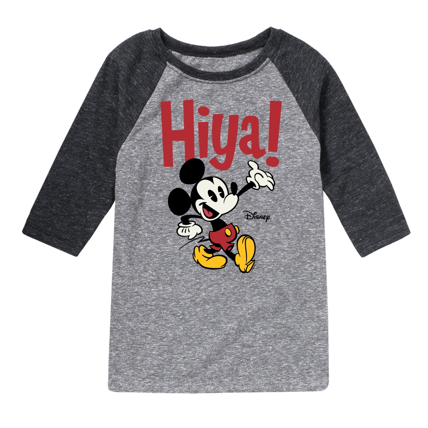 Disney - Mickey Mouse - Hiya! - Youth Raglan Graphic T-Shirt - Walmart.com
