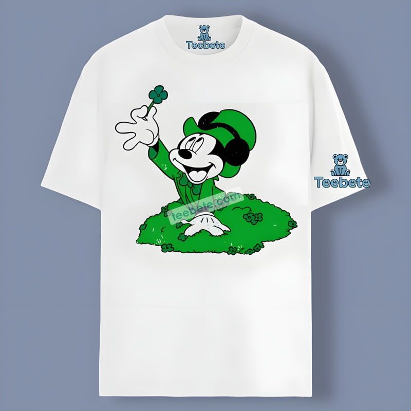 Disney Mickey Mouse Hold Four Leaf Clover Patrick Shirt Men Women ...
