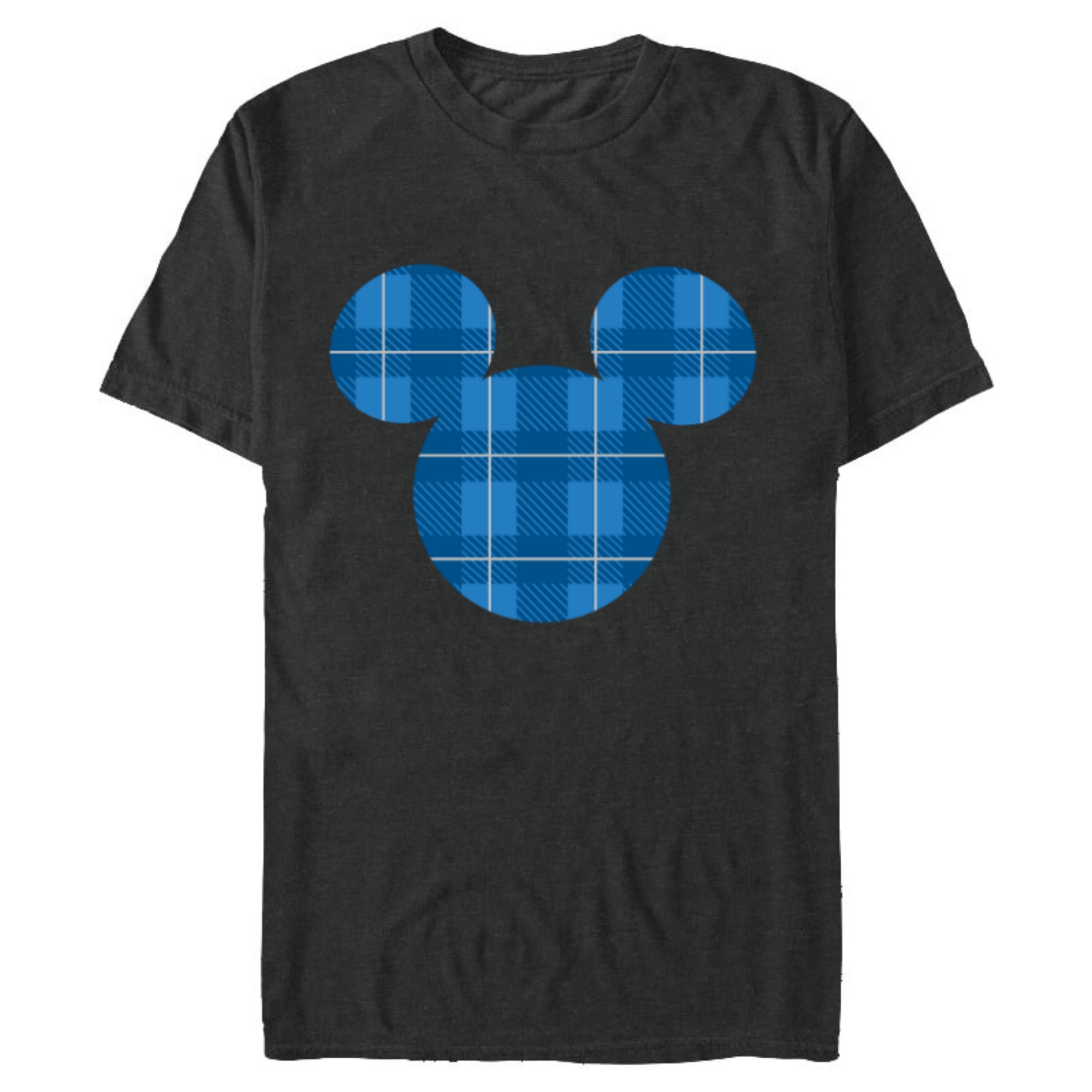 Disney Mickey Mouse Icon Blue Holiday Plaid - Short Sleeve Blended T ...