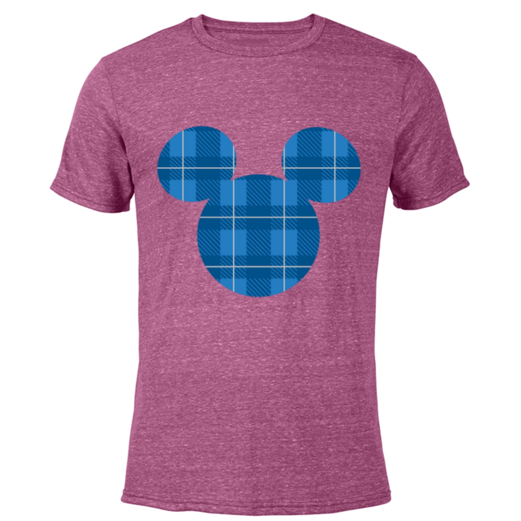 Disney Mickey Mouse Icon Blue Holiday Plaid - Short Sleeve Blended T ...