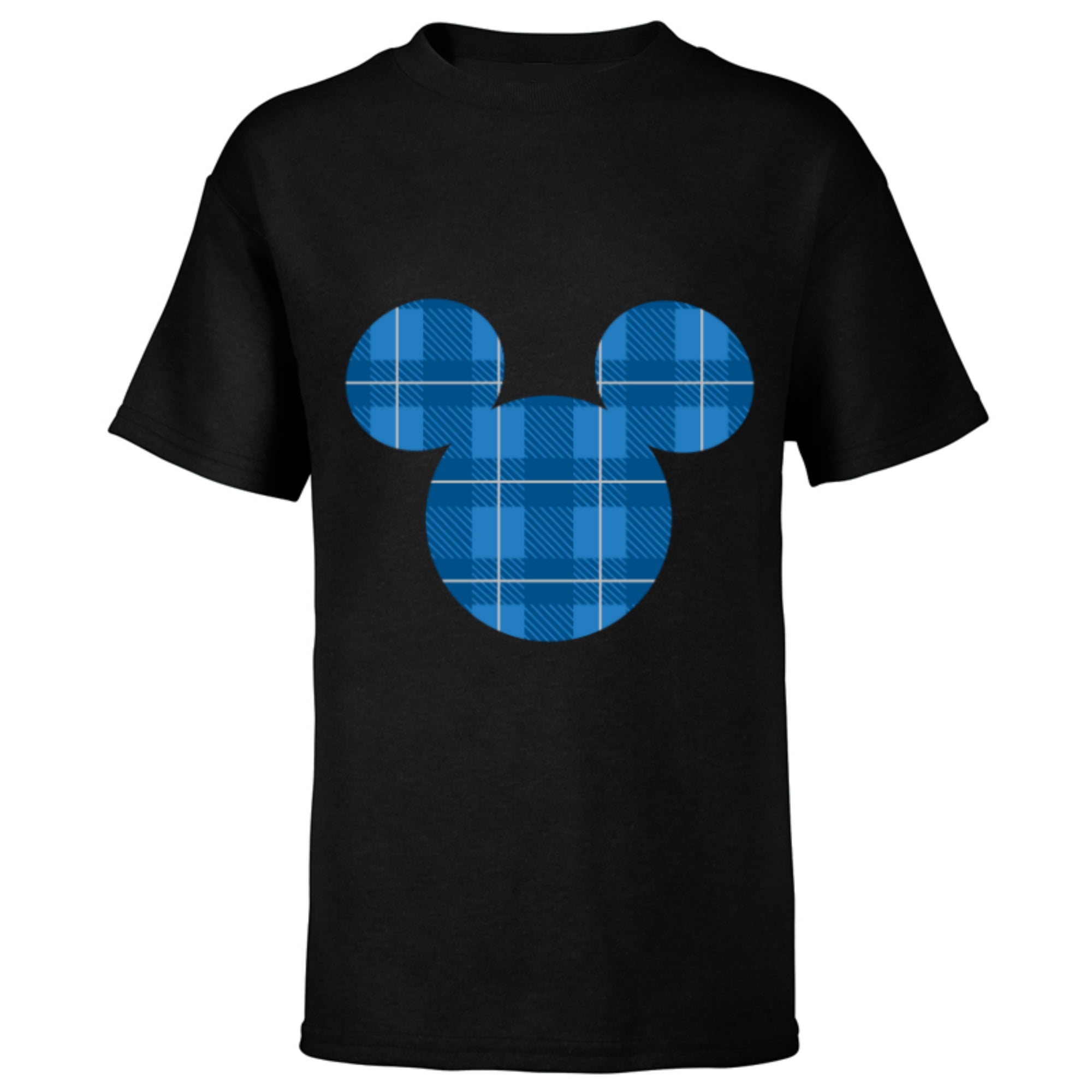 Disney Mickey Mouse Icon Blue Holiday Plaid - Short Sleeve T-Shirt for ...
