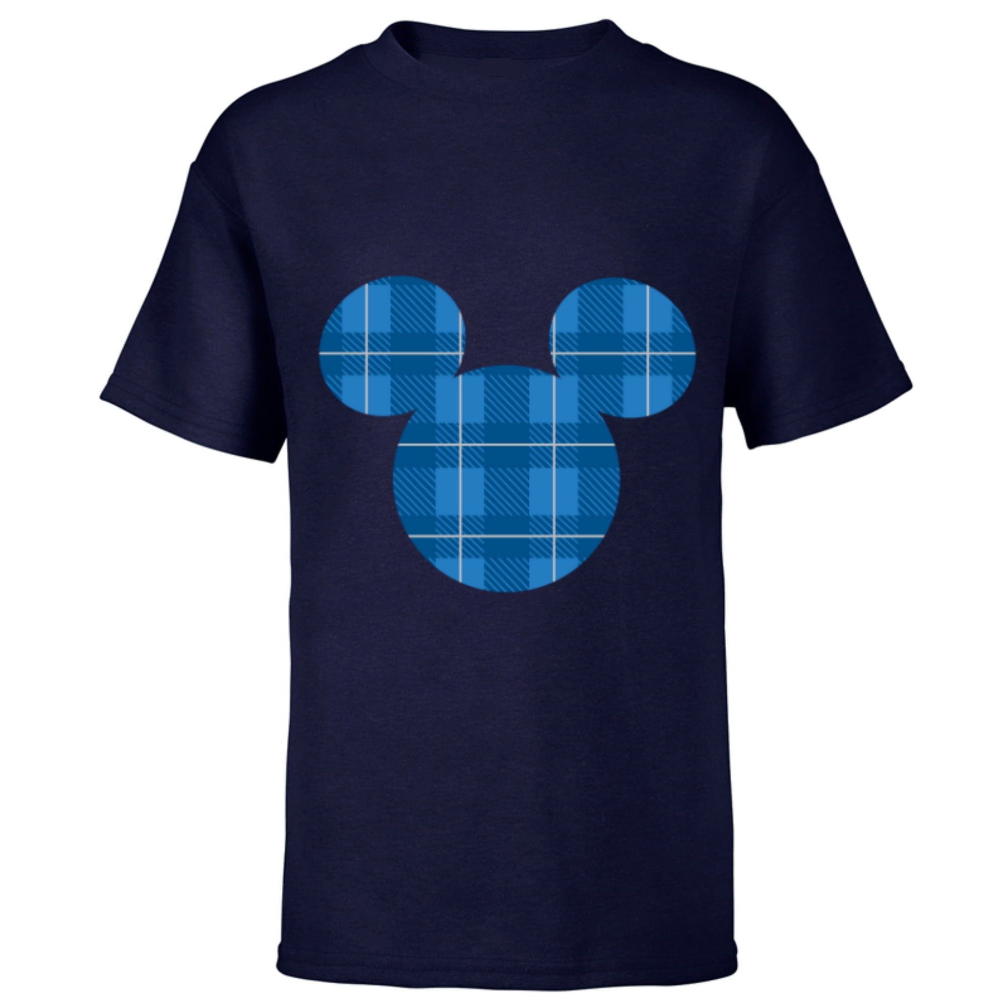 Disney Mickey Mouse Icon Blue Holiday Plaid - Short Sleeve T-Shirt for ...