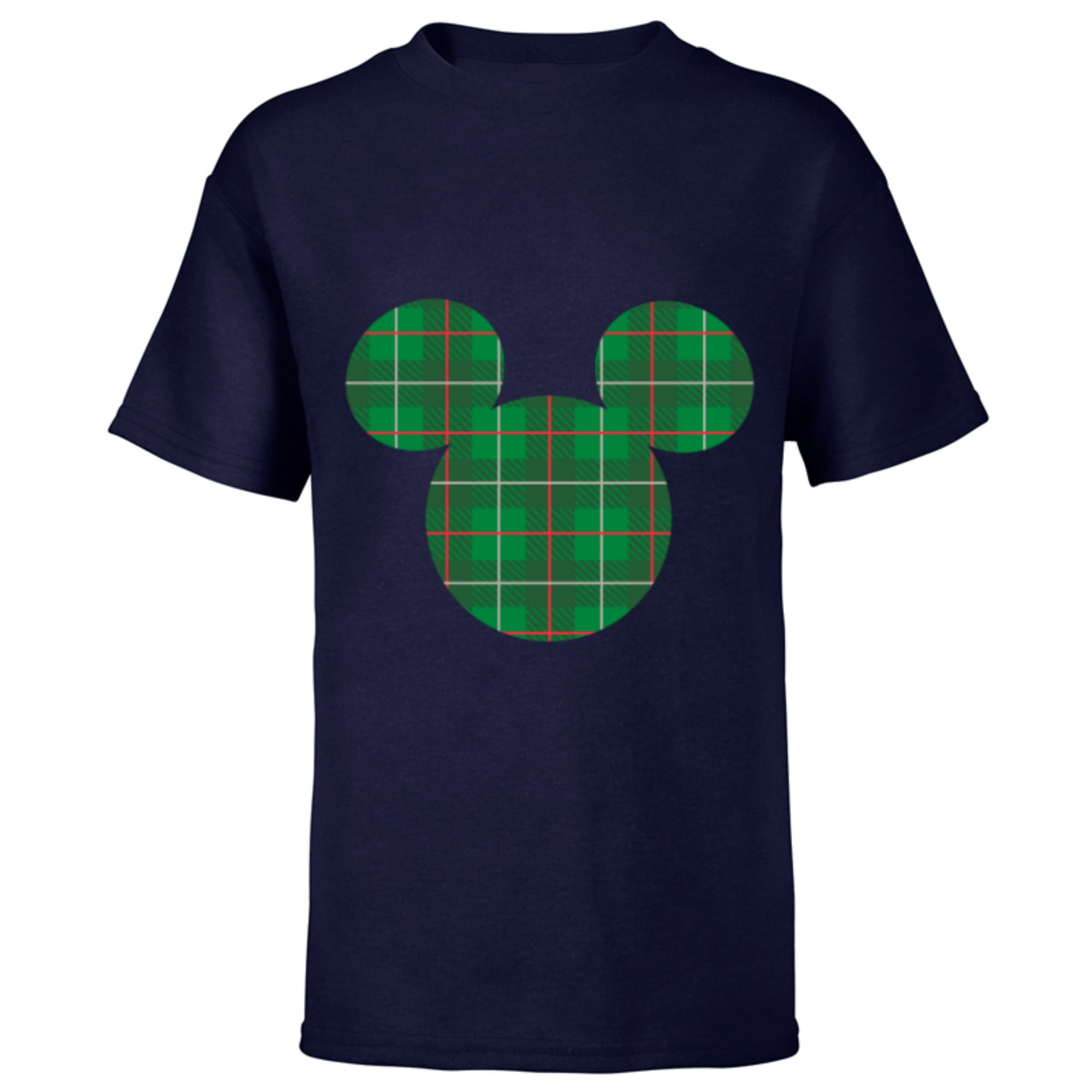 Disney Mickey Mouse Icon Green and Red Holiday Plaid - Short Sleeve T ...