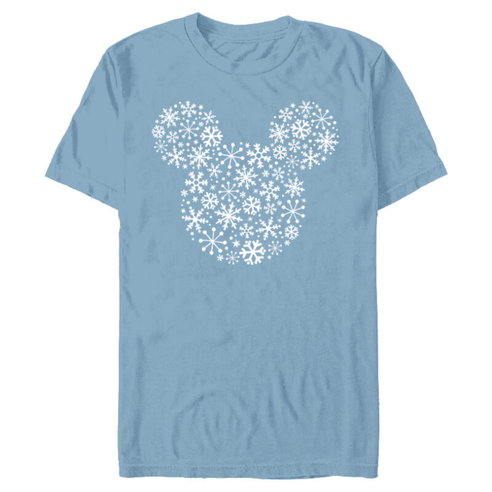Disney Mickey Mouse Icon Holiday White Snowflakes - Short Sleeve Blended T-Shirt for Adults ...