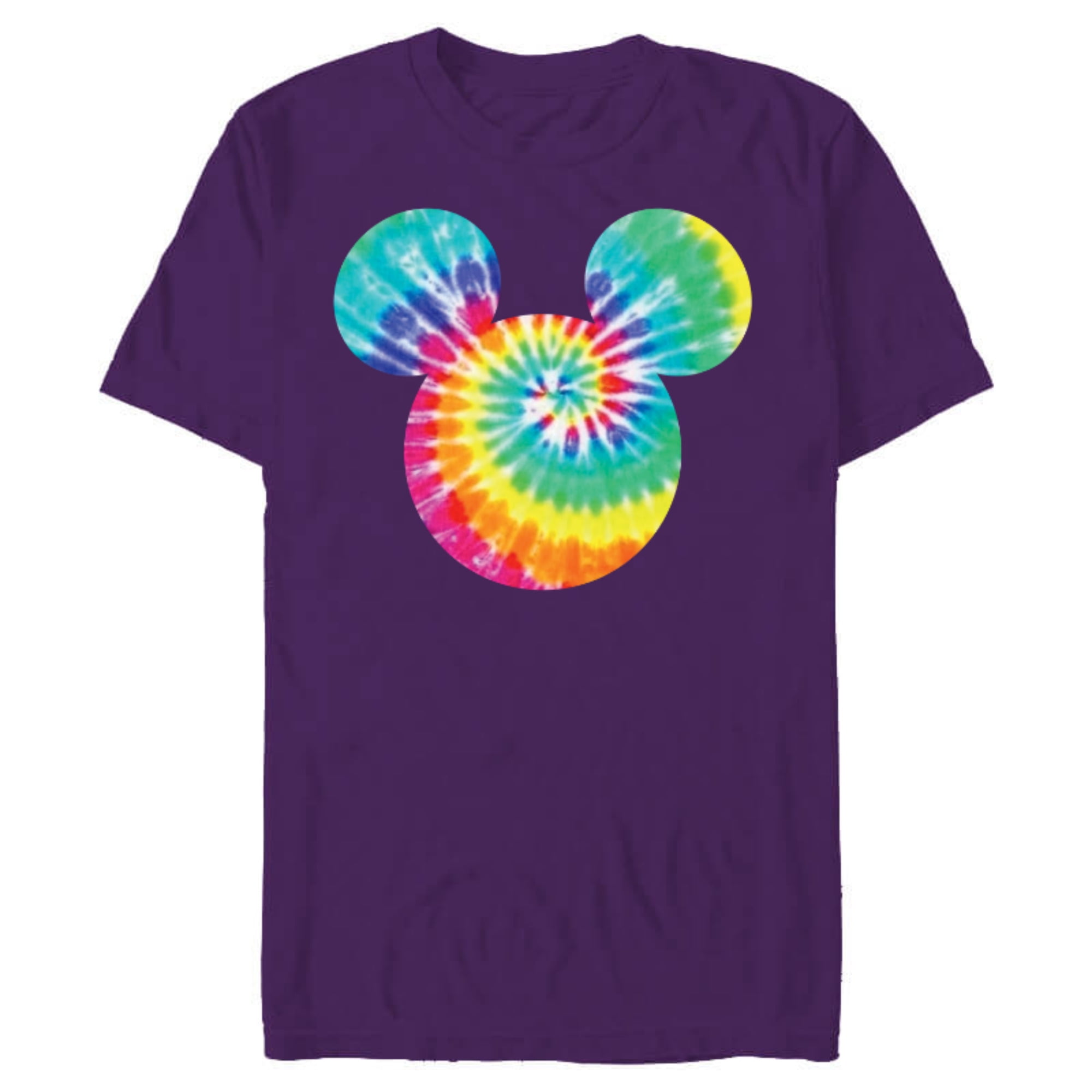 Disney Mickey Mouse Icon Rainbow Tie-Dye - Short Sleeve Blended T-Shirt ...