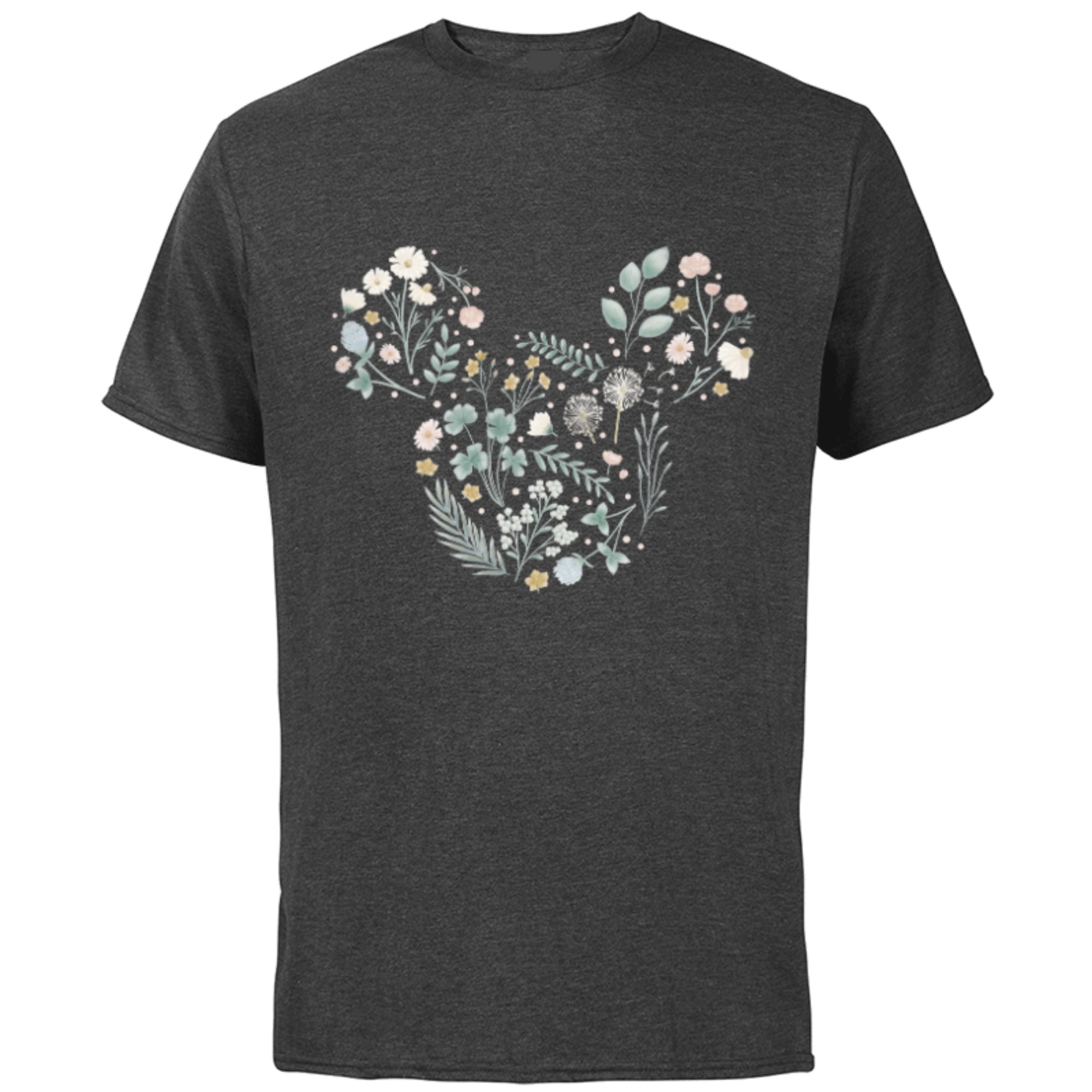 Disney Mickey Mouse Icon Spring Flowers - Short Sleeve Cotton T-Shirt ...