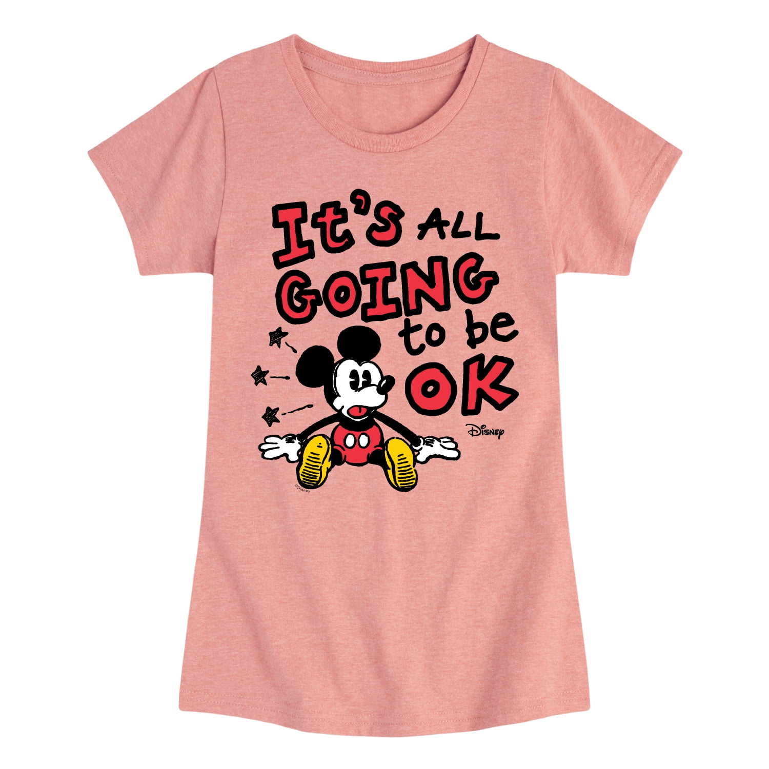Disney - Mickey Mouse - It's All Going To Be Ok - Toddler & Youth Girls ...