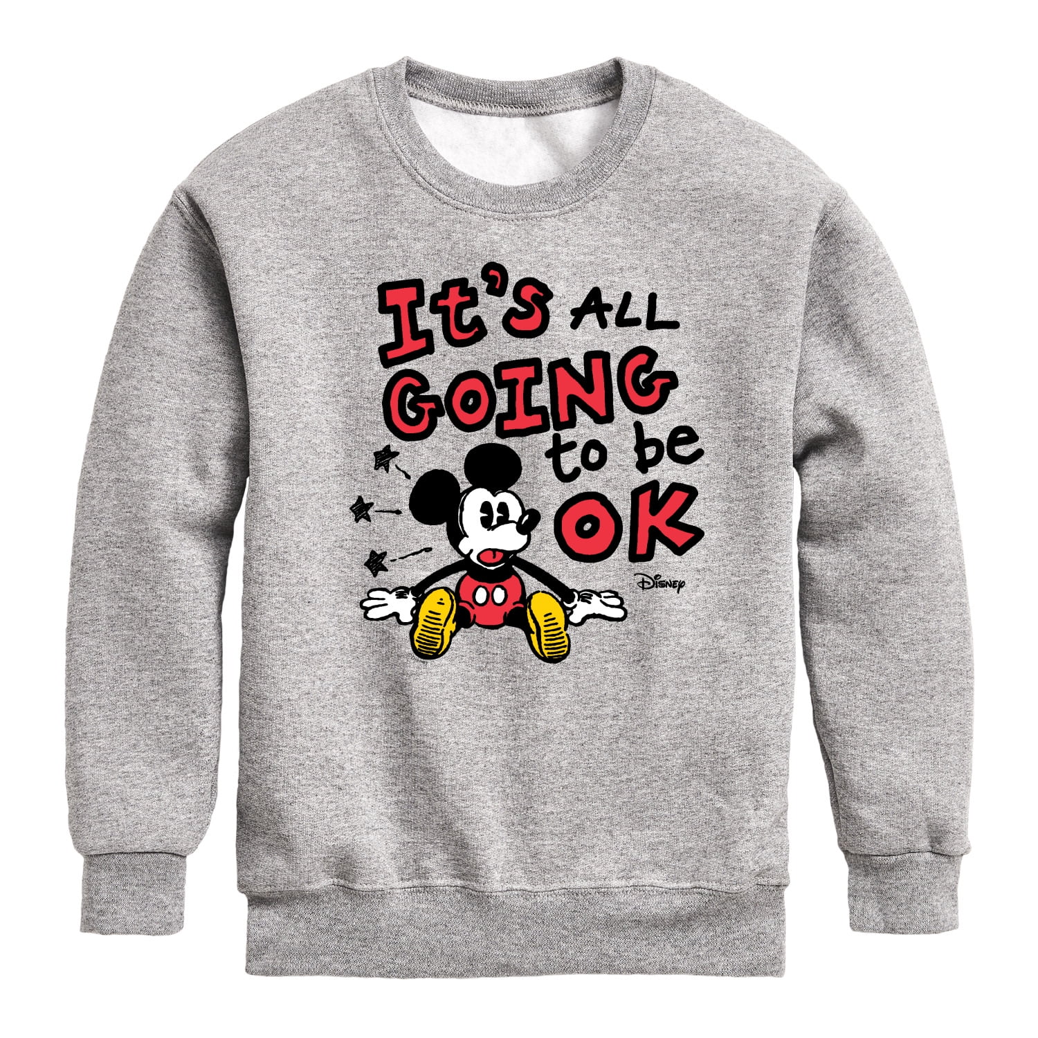 Disney - Mickey Mouse - It's All Going To Be Ok - Youth Crewneck Fleece ...