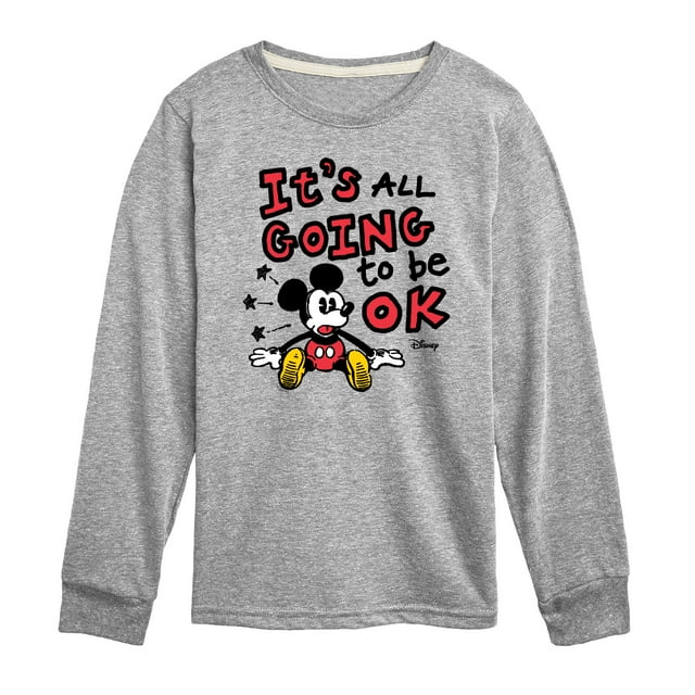 Disney - Mickey Mouse - It's All Going To Be Ok - Youth Long Sleeve ...