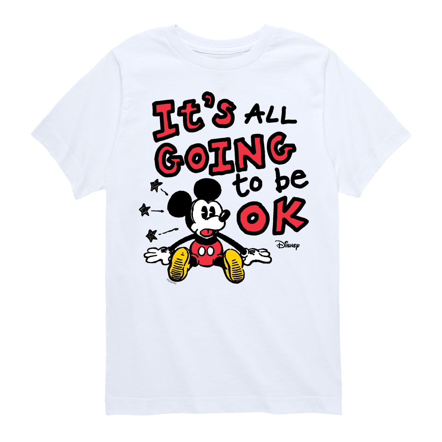 Disney - Mickey Mouse - It's All Going To Be Ok - Youth Short Sleeve ...