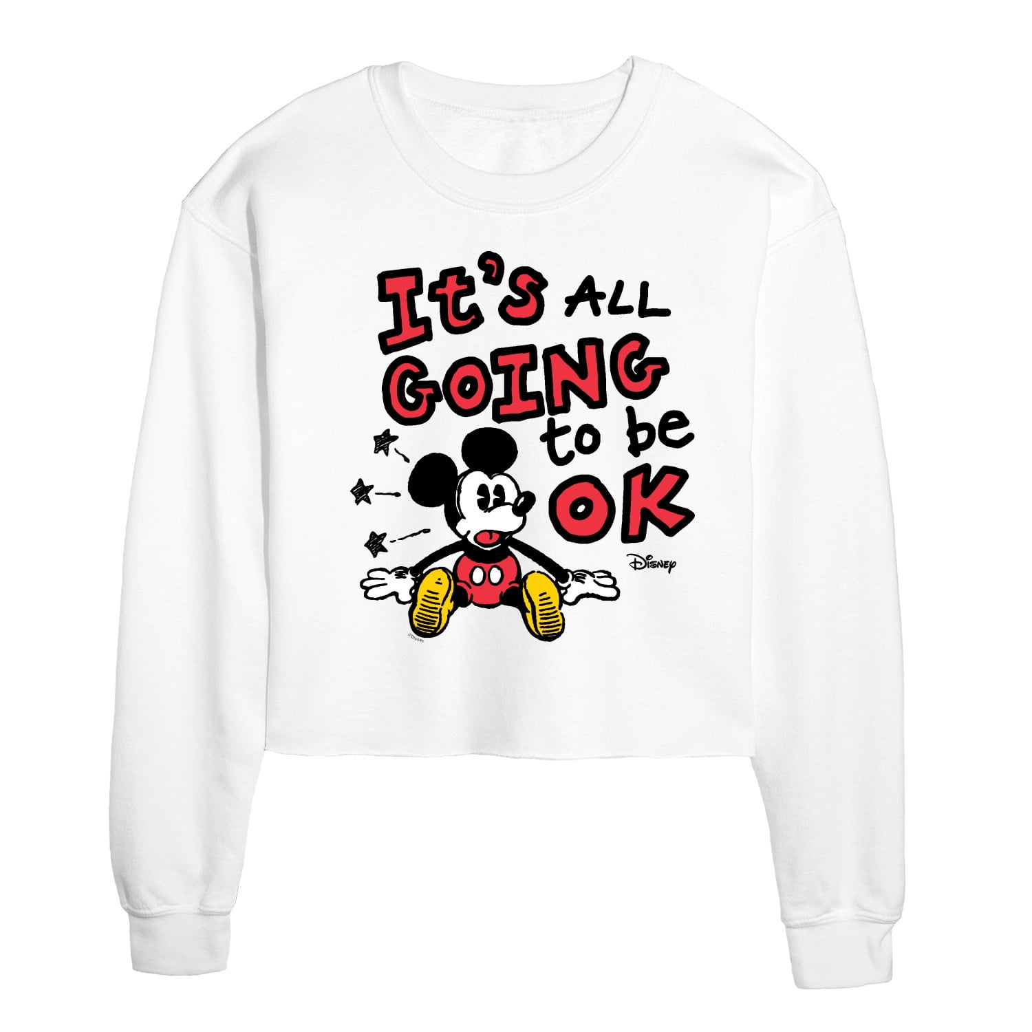 Disney - Mickey Mouse - It's All Going to be OK - Juniors Cropped Crew ...