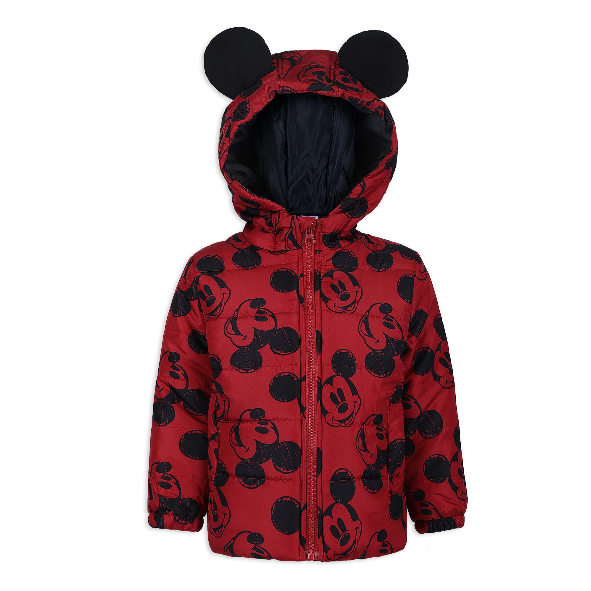Disney Mickey Mouse Jacket Puffer Coat with Ears (Boys), Sizes 2T-7 ...