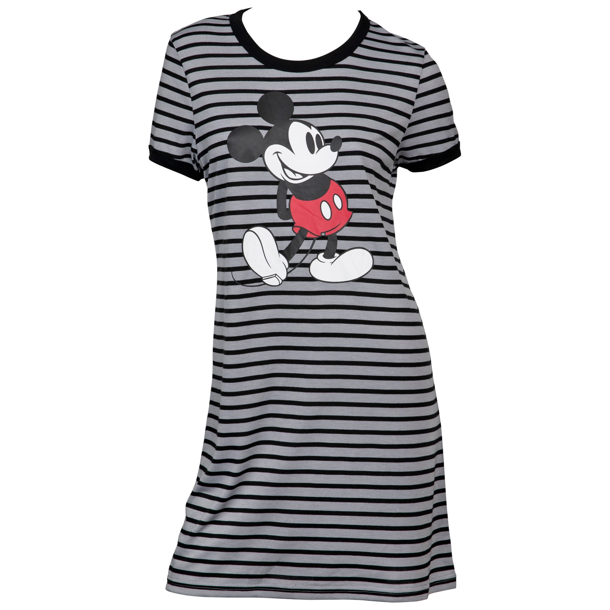 Disney Mickey Mouse Kicked Back Pose Striped Fashion Dress-Large ...