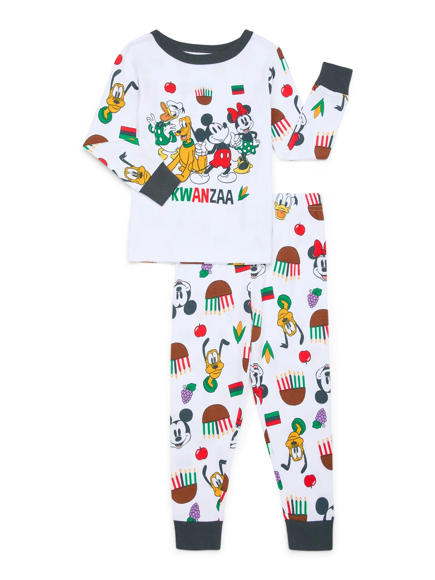 Disney Mickey and Friends Kids Cotton Kwanzaa Pajama Set - Walmart.com