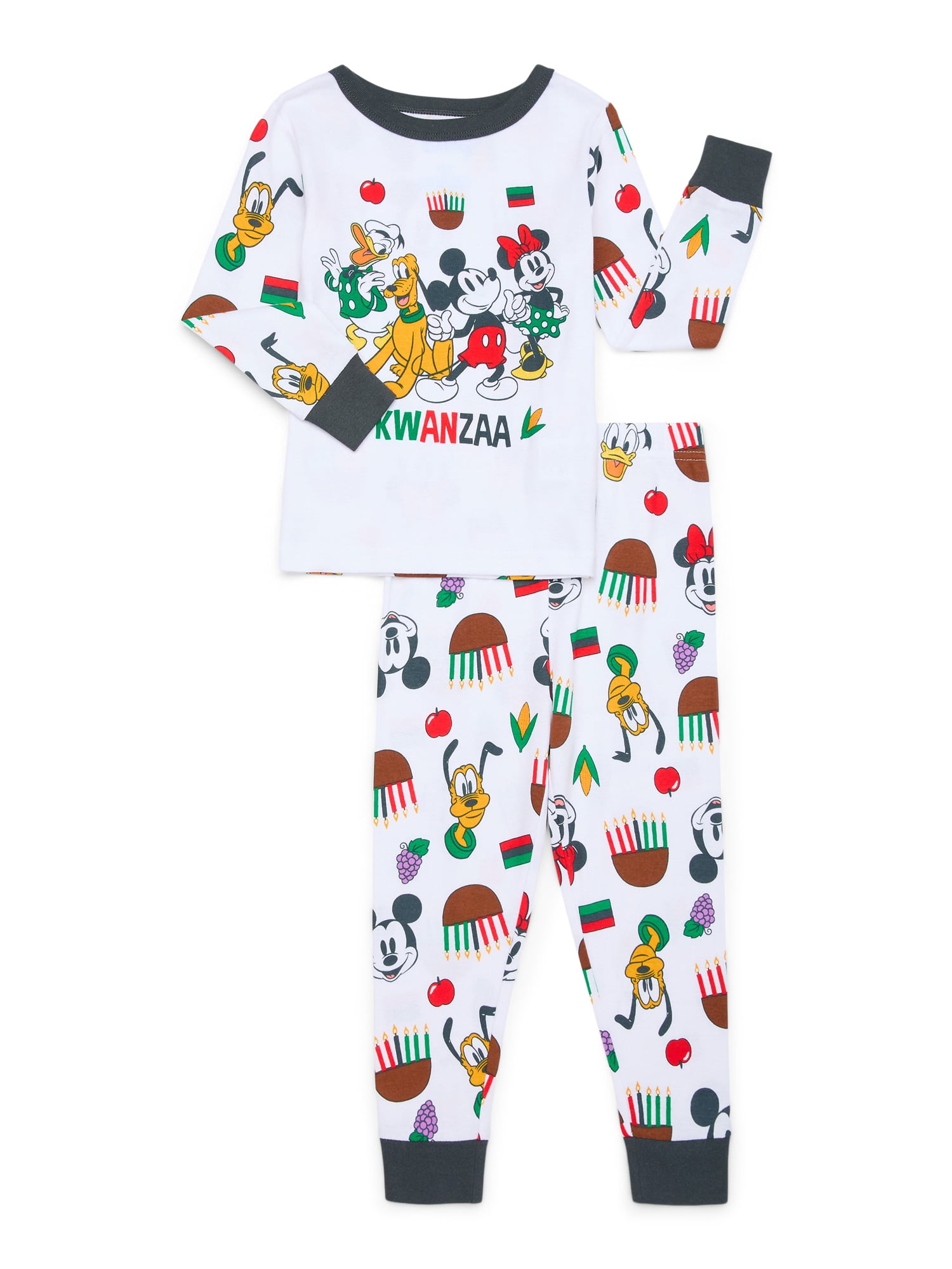 Mickey and Friends Kids’ Cotton Kwanzaa Pajama Set, 2-Piece, Sizes 4-10 ...