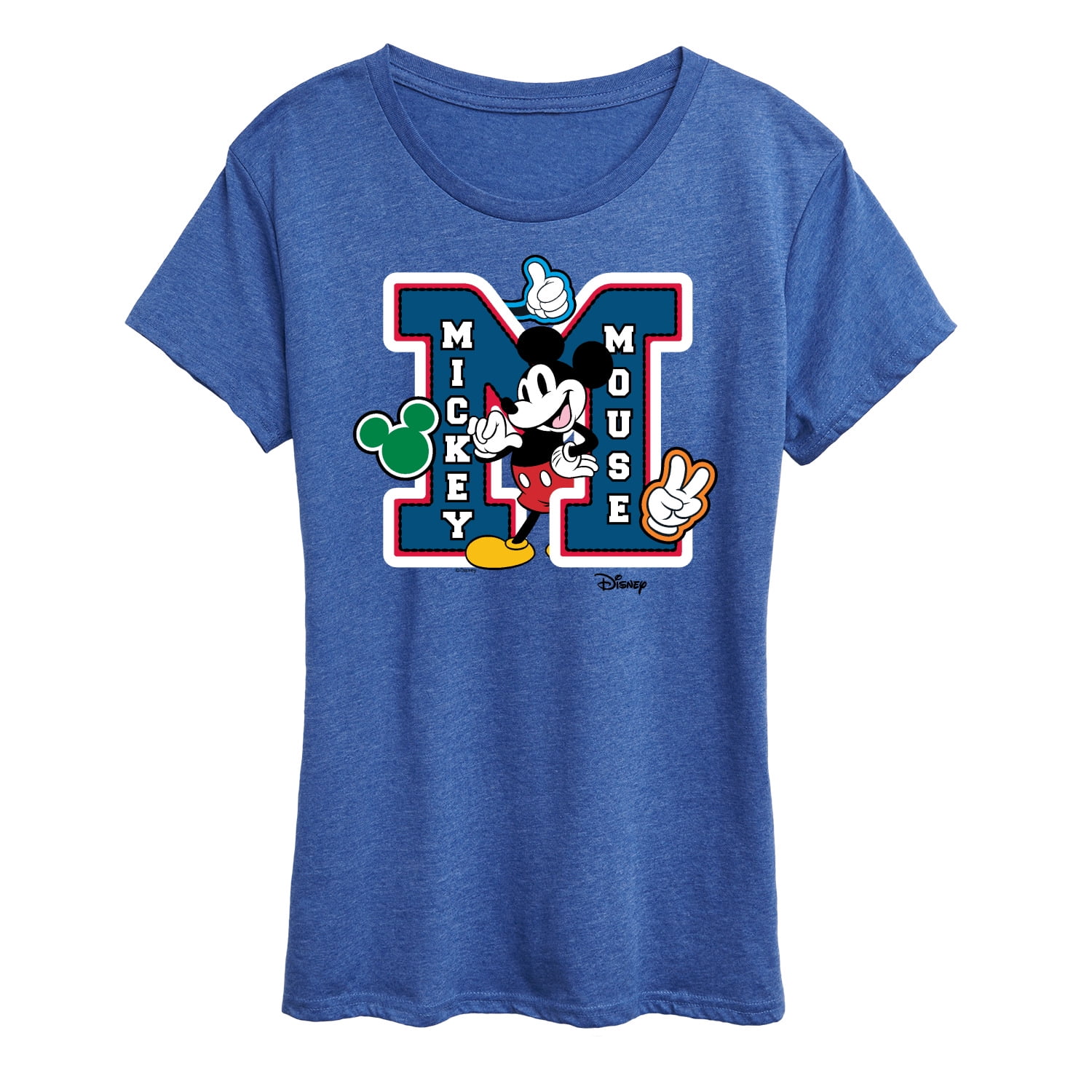 Disney - Mickey Mouse - Large Letter M Collegiate - Women's Short ...