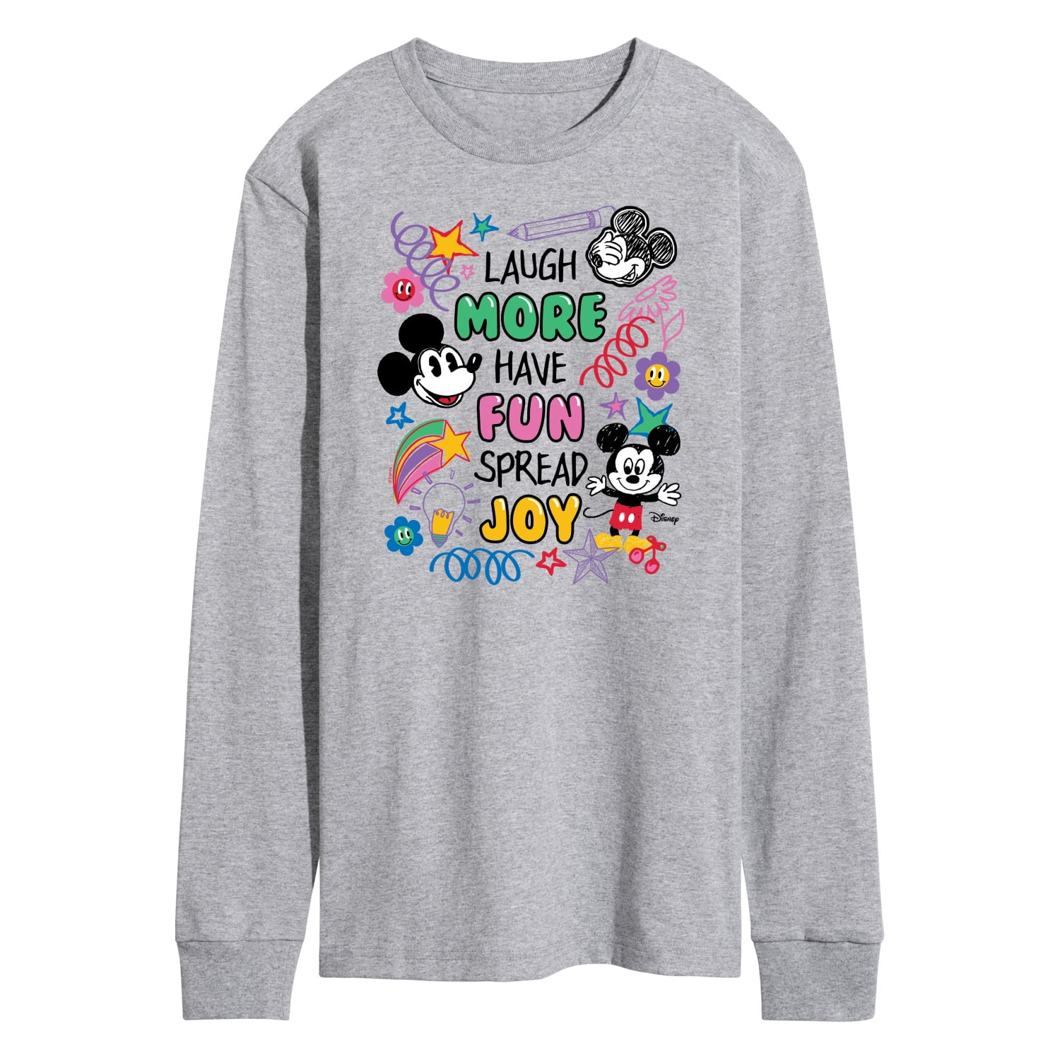 Disney - Mickey Mouse - Laugh More, Have Fun, Spread Joy - Men's Long ...