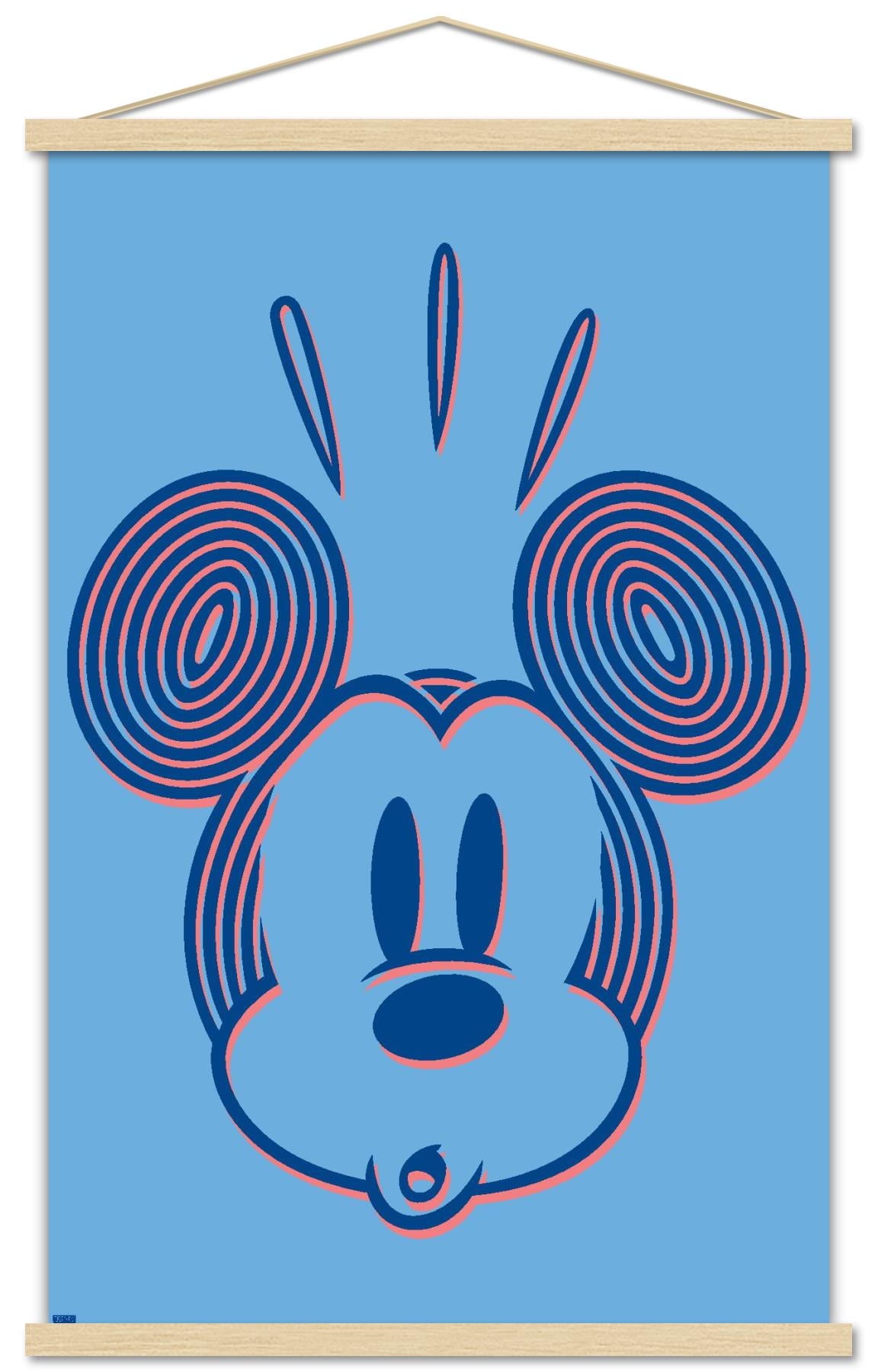 Disney Mickey Mouse - Lines Wall Poster with Wooden Magnetic Frame, 22. ...