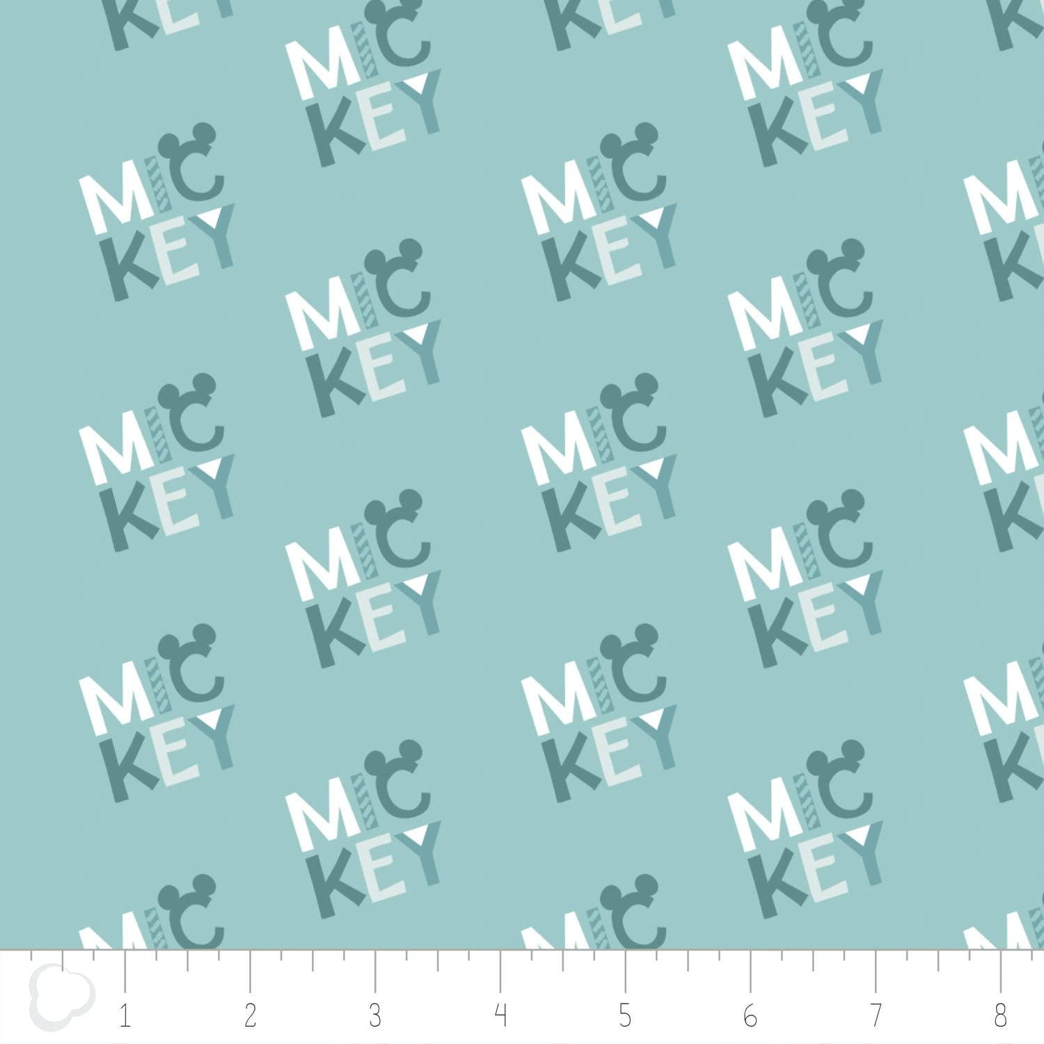 Disney Mickey Mouse Logo in Rainwater Blue Fabric by The Yard - Walmart.com