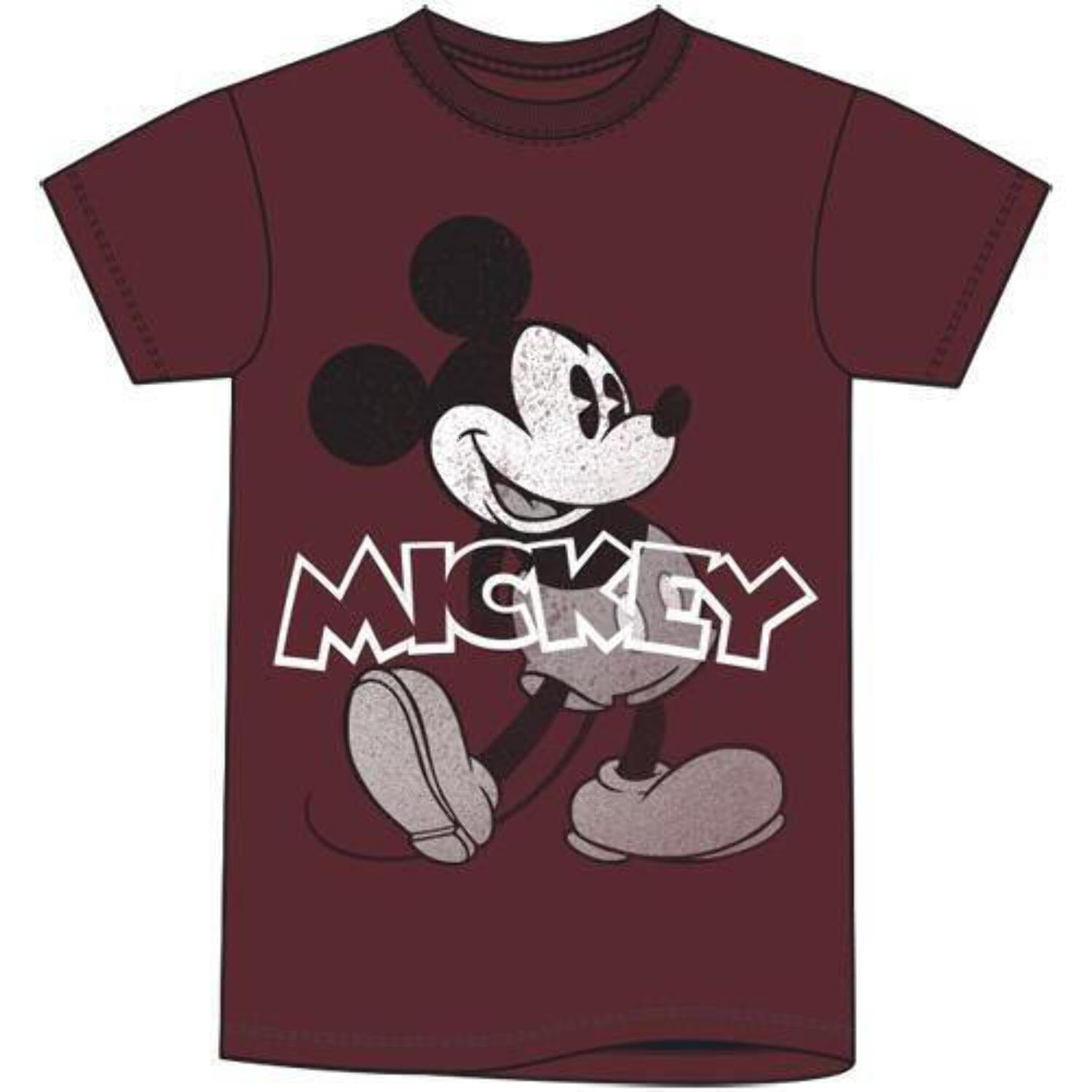 Disney Mickey Mouse Maroon T Shirt - Walmart.com