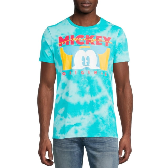 Disney Mickey Mouse Mens And Big Mens Tie Dye Short Sleeve Graphic T