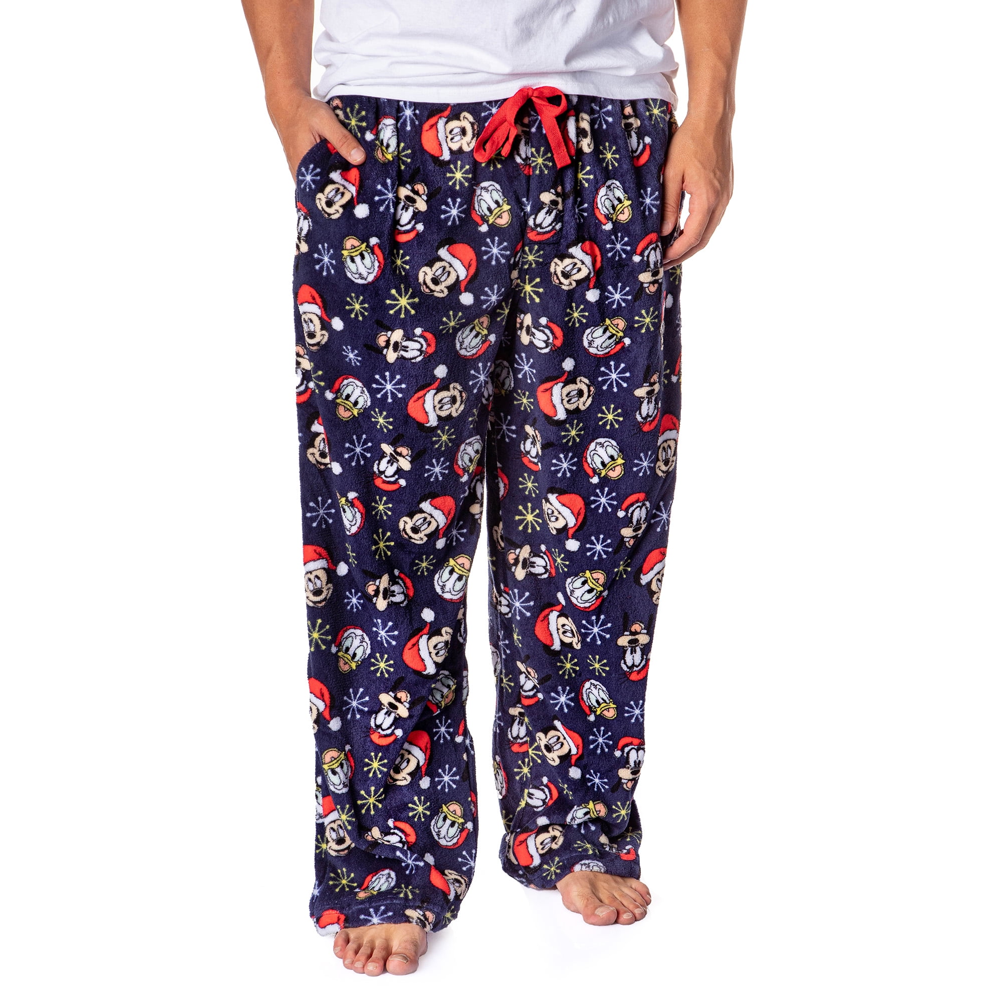 Disney Men's Mickey Mouse Santa Characters Christmas PJ Adult Minky ...