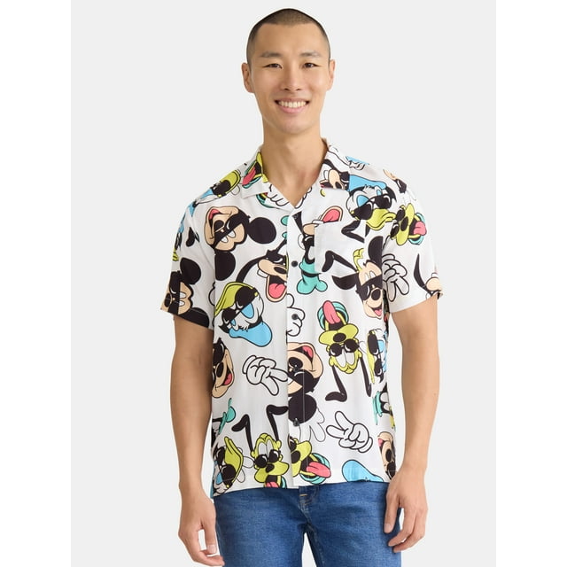 Disney Mickey Mouse, Mens All Over Print Graphic Shirt, Sunglasses ...