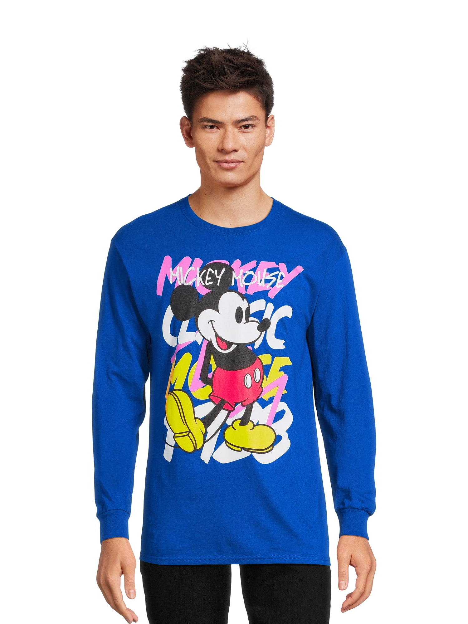 Disney Mickey Mouse Mens And Big Mens Graphic Tee With Long Sleeves